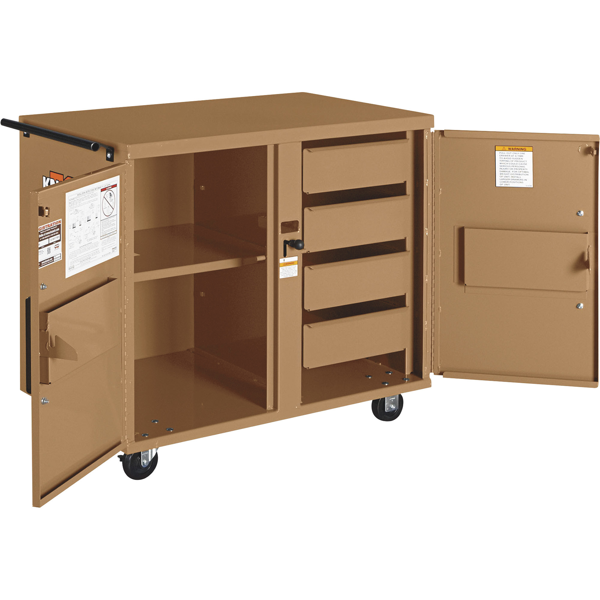 KNAACK Jobmaster Rolling Workbench, Tan, 10.8 Cu. Ft., 40.6in.W x 25in ...