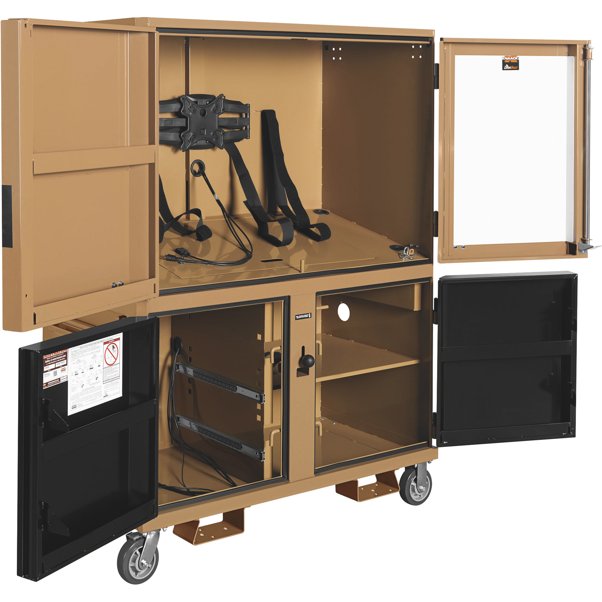 KNAACK DataVault Mobile Digital Plan Station, Tan, 57.6 Cu. Ft., 55in.W ...