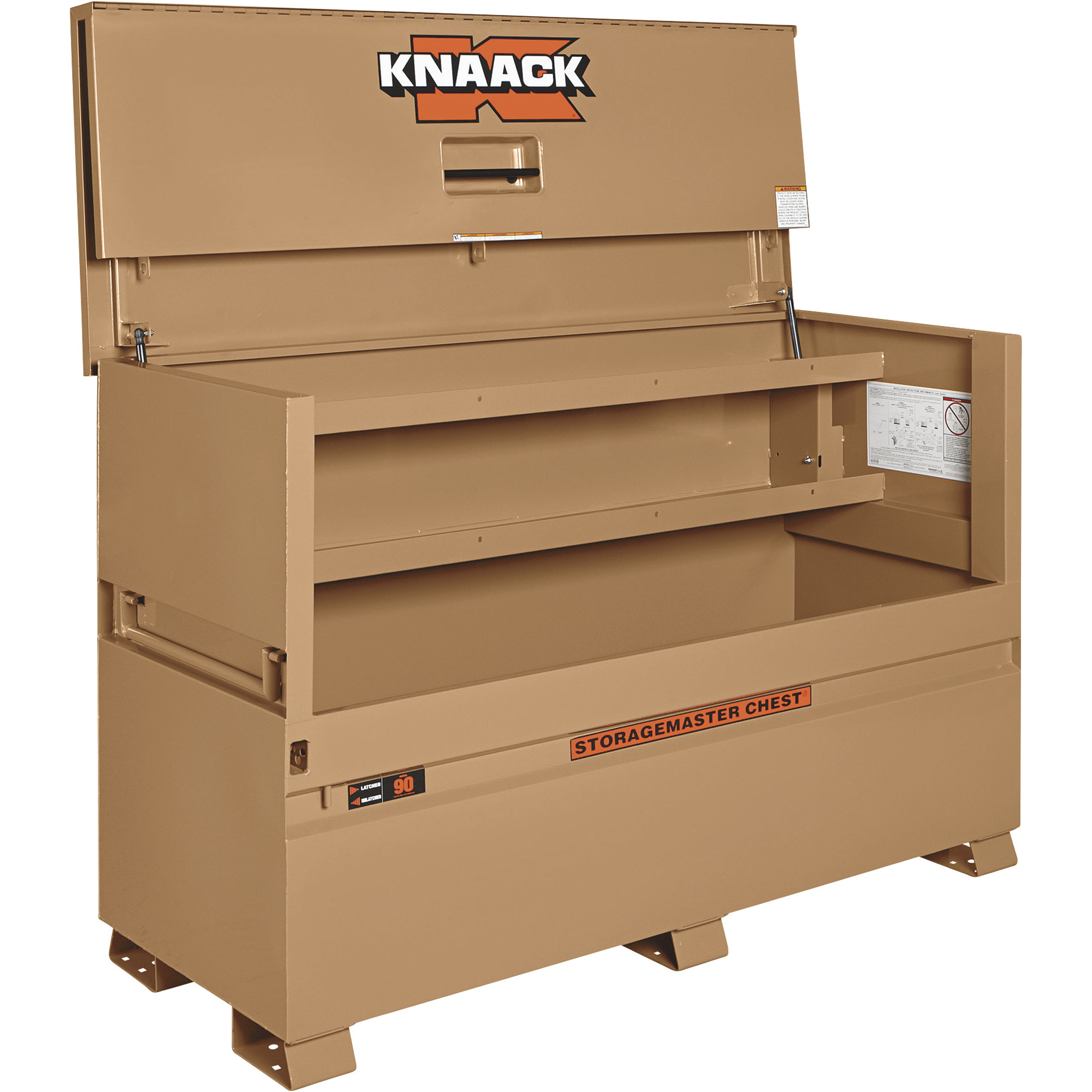 KNAACK Storagemaster Jobsite Piano Box, Tan, 57.5 Cu. Ft., 72in.W x ...