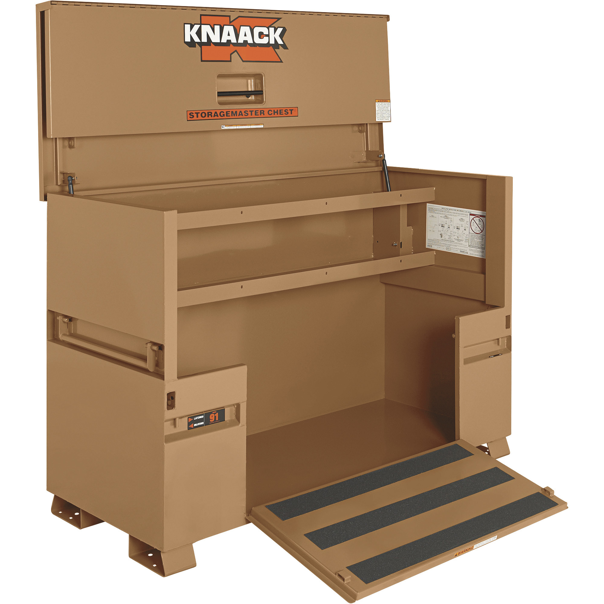KNAACK Storagemaster Jobsite Piano Box with Ramp, Tan, 57.5 Cu. Ft ...