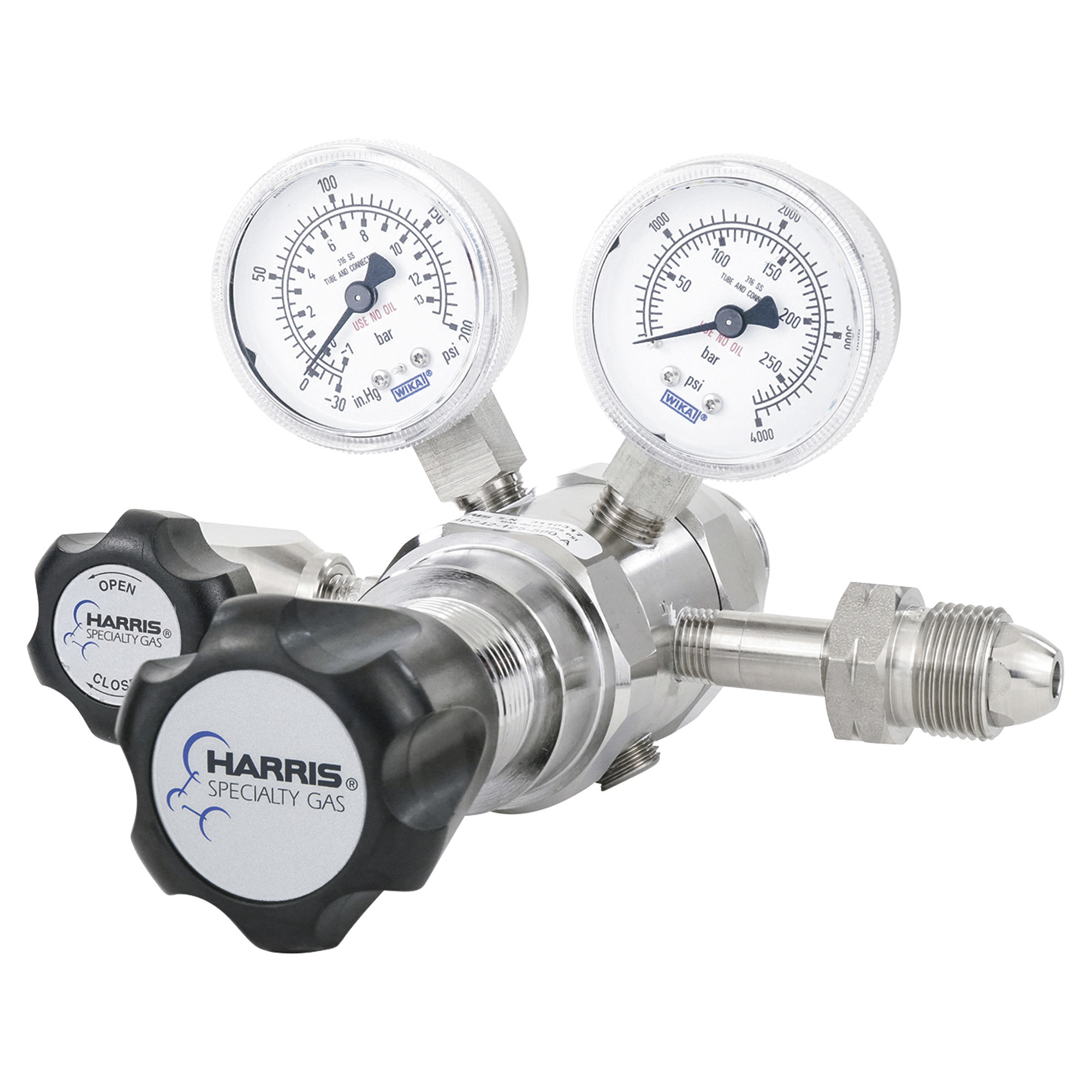 Harris Industrial Air Specialty Gas Lab Regulator — CGA 590, Two-Stage, 316L Stainless Steel, 0 ...