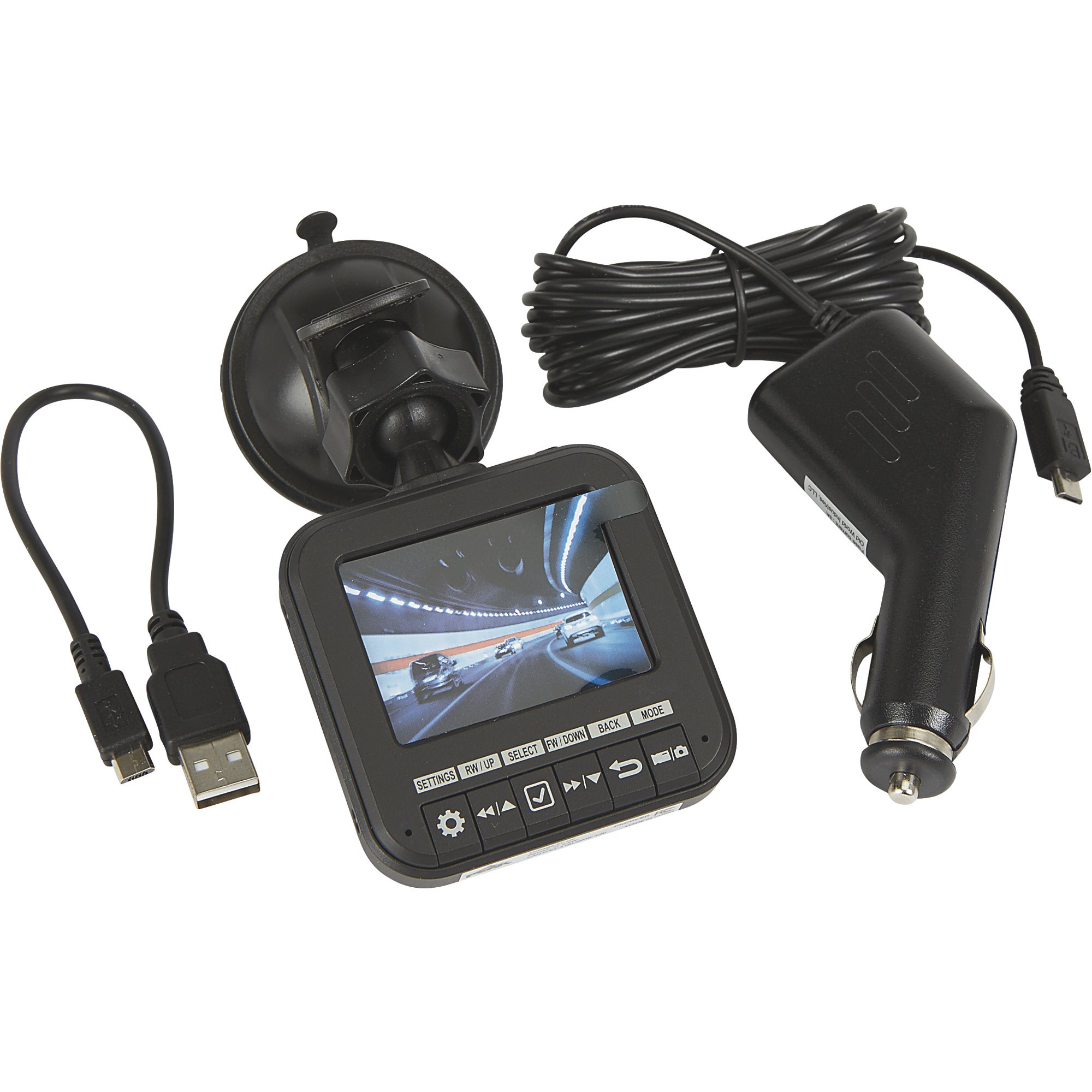 Peak Dash Cam with 2.4in. Color LCD Monitor — Swiveling Suction Cup ...