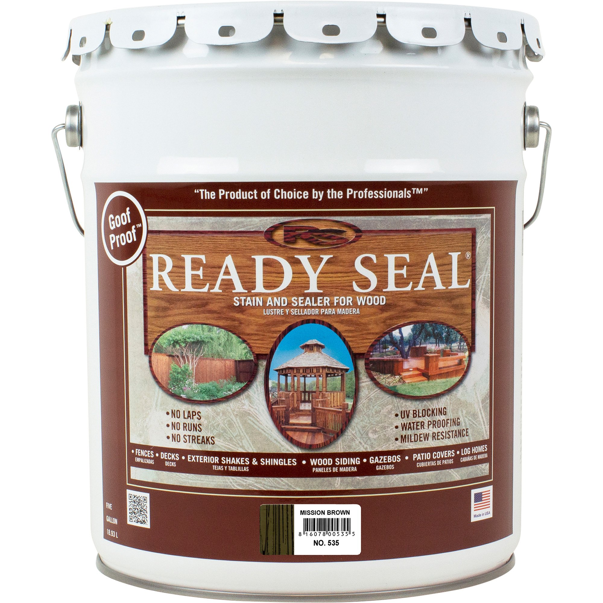 Ready Seal Exterior Wood Stain and Sealer — Mission Brown, 5 Gallons ...