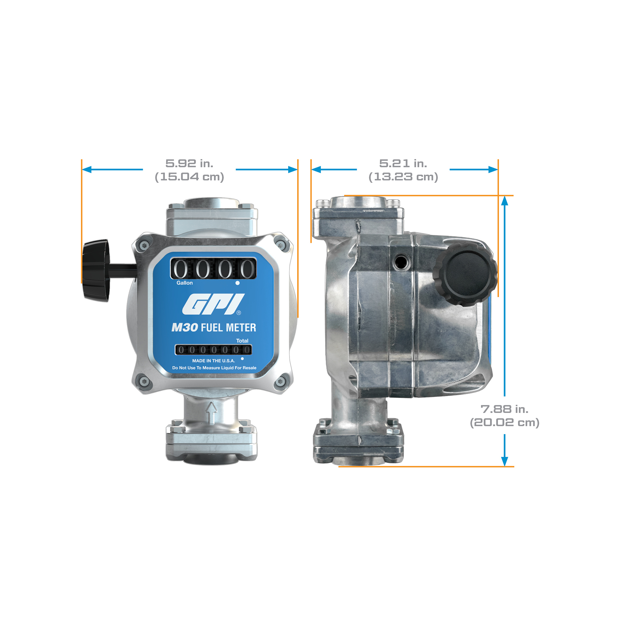 GPI Quick-Fit Mechanical Fuel Meter, 1in. Inlet/Outlet, Model# M30-G8N ...
