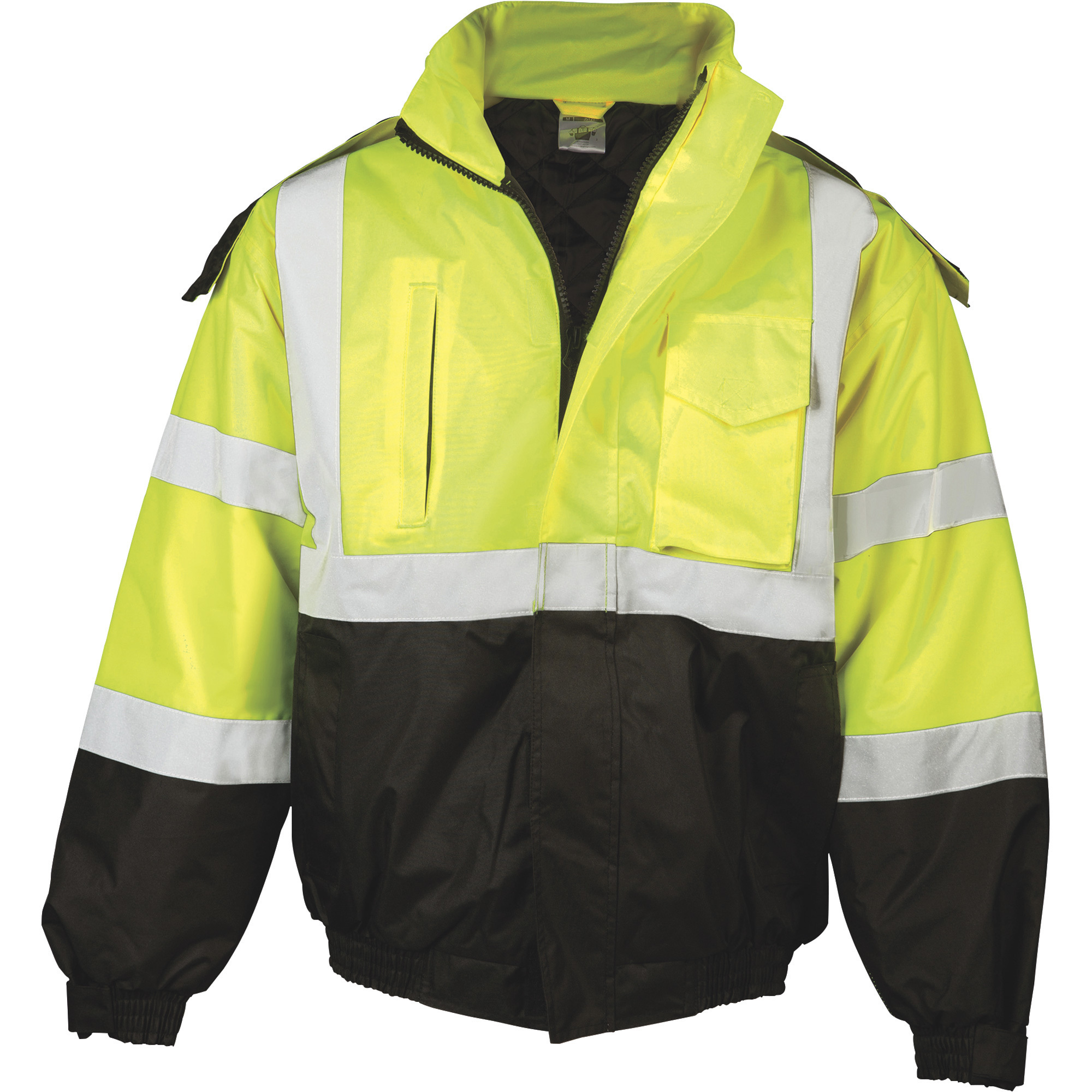 Kishigo Men's Class 3 High Visibility Economy Bomber Jacket, Lime, 2XL ...