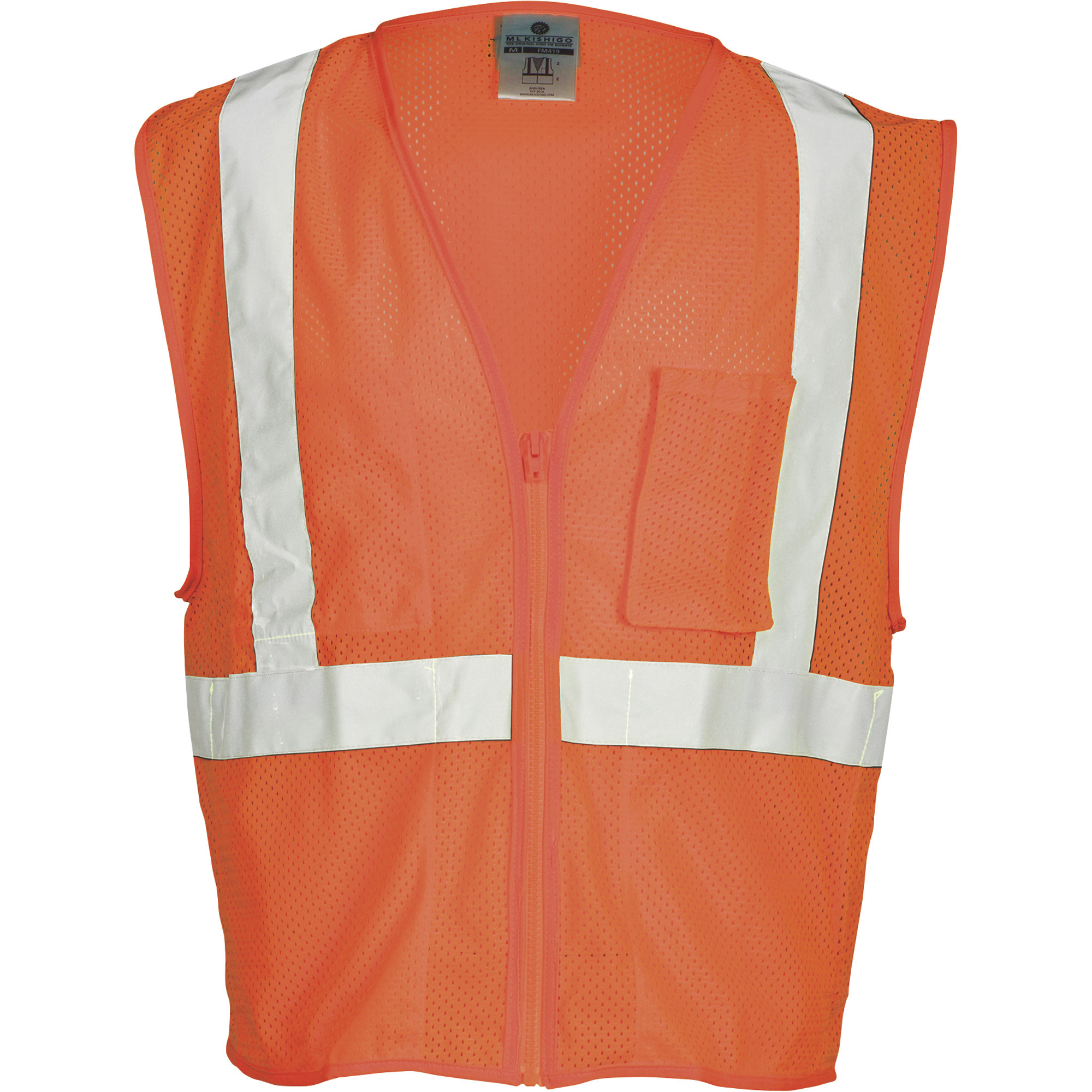 Kishigo Men's Class 2 High Visibility Self-Extinguishing Vest, Orange ...