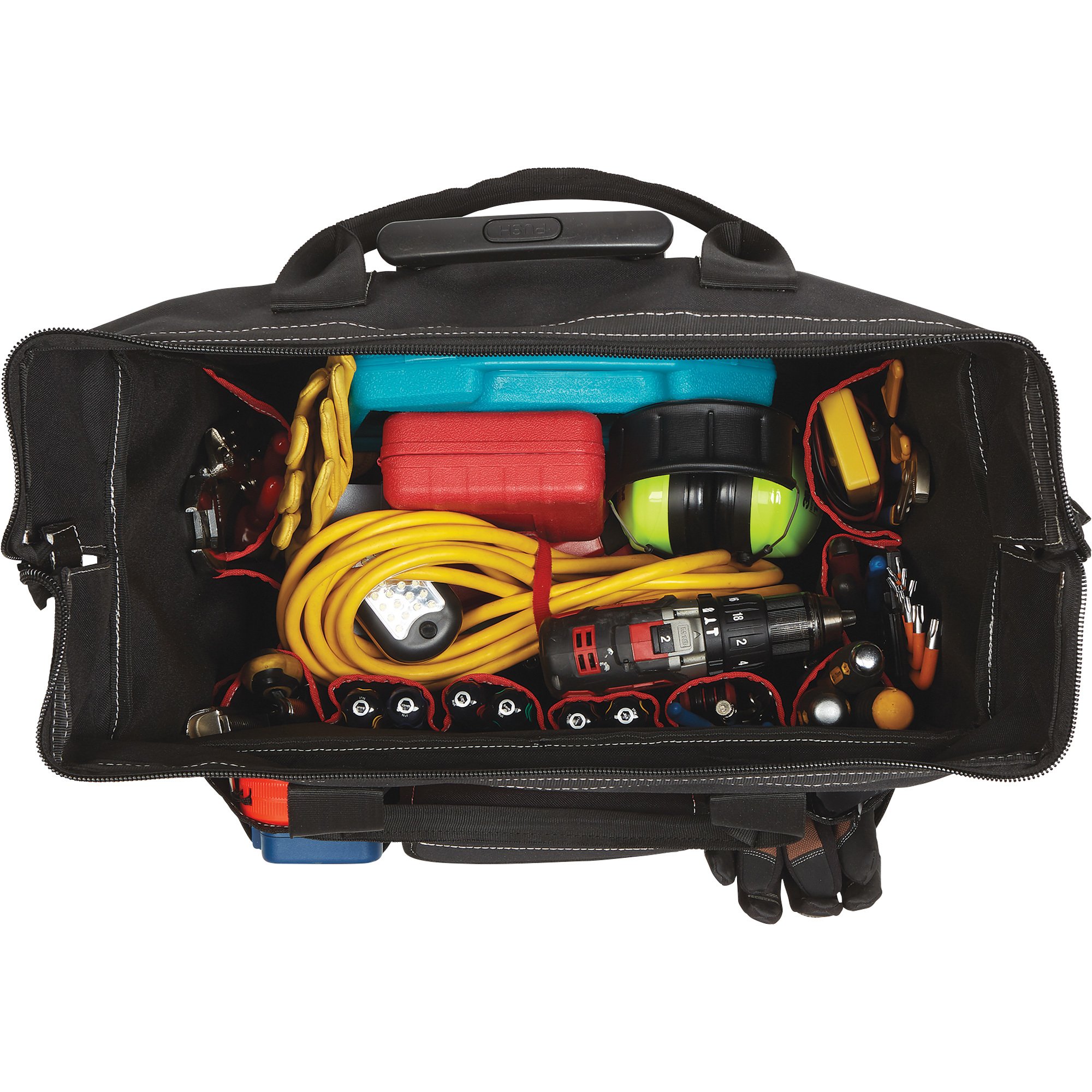 Ironton 18in. Tool Bag with Wheels — 18in.L x 10in.W x 15in.H ...