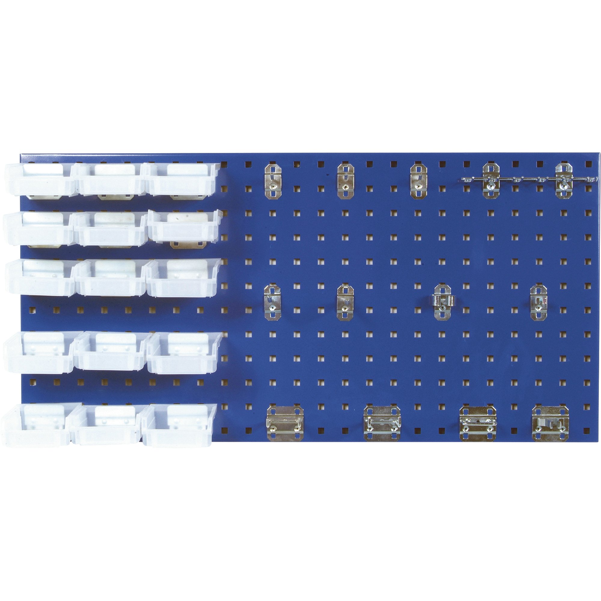 Triton LocBoard with 15 Bins — 36in. x 18in. Pegboard, White, Model ...