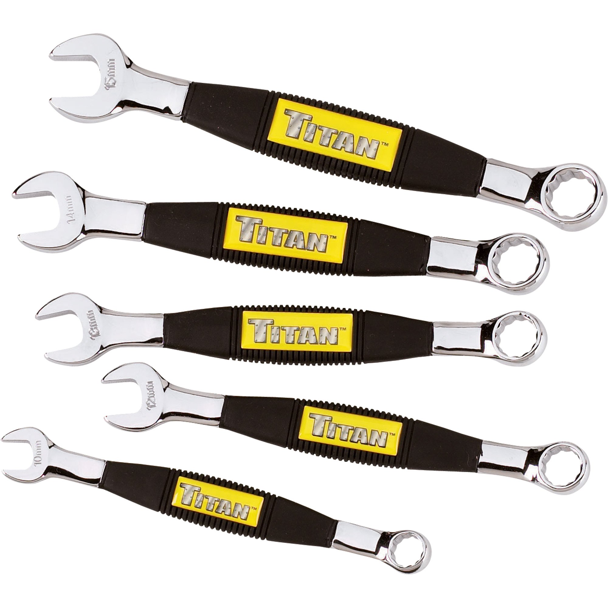 Titan 5-Pc. Metric “Getta Grip” Combo Wrench Set, Model# 17321 ...