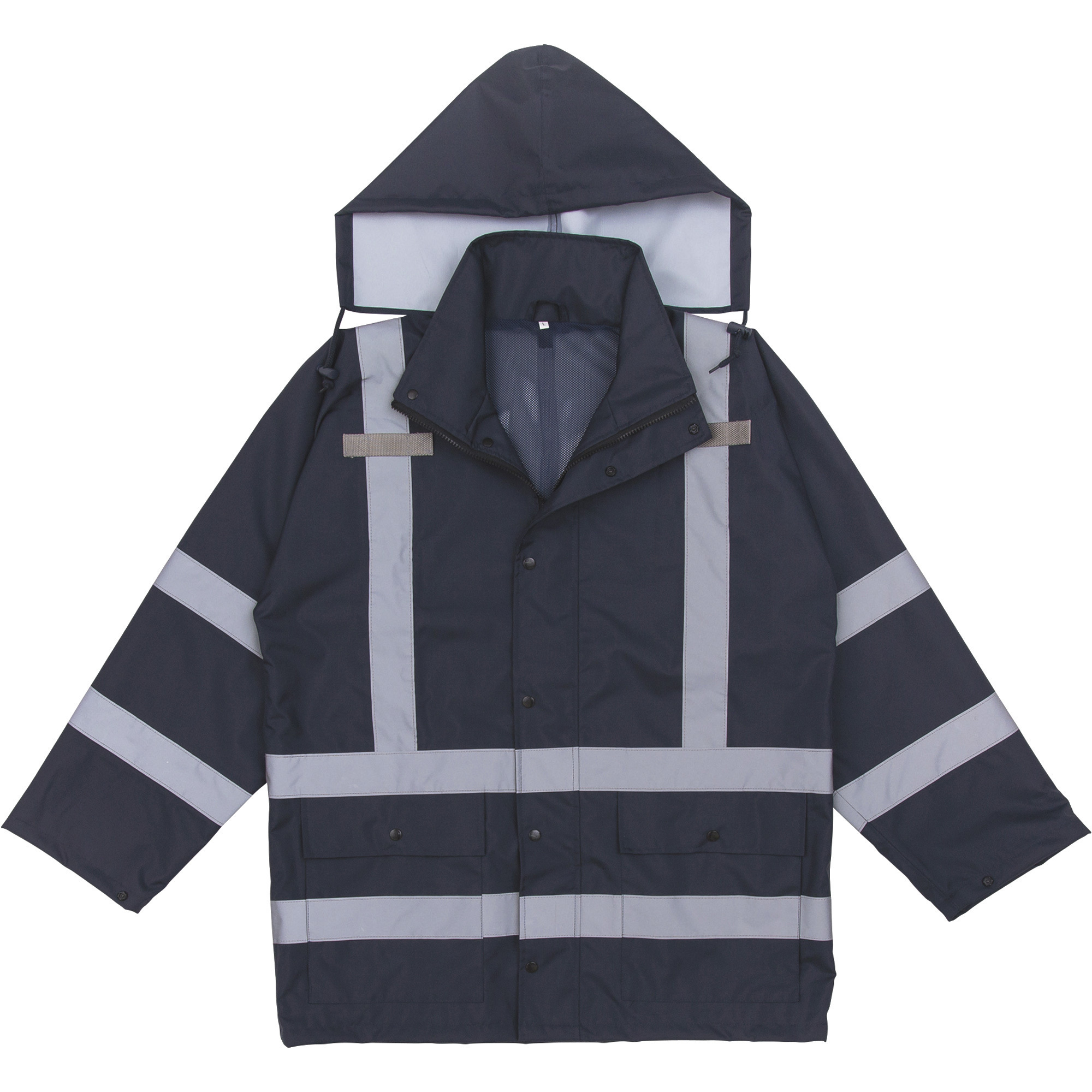 Utility Pro Men's Enhanced Visibility Waterproof Rain Jacket, Navy/Gray ...