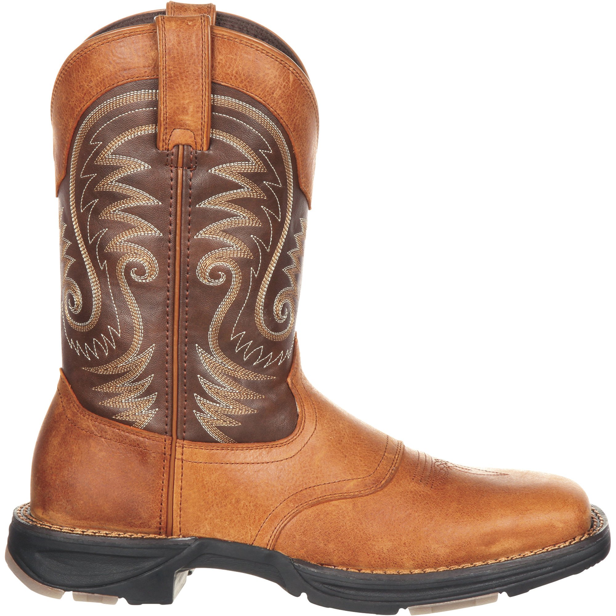 Durango Men's UltraLite 11in. Western Saddle Boots — Saddle Brown/Chocolate, Size 10 1/2, Model ...