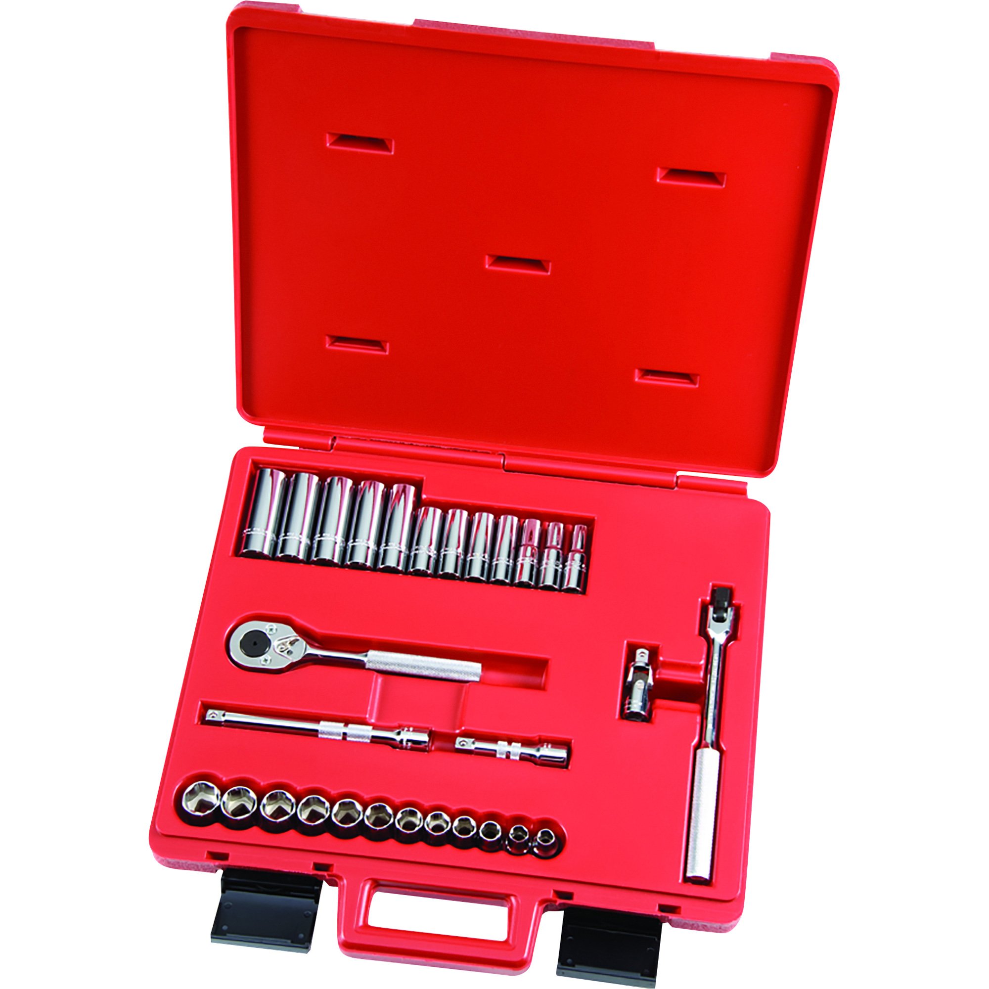 Proto 29-Pc. 3/8in. Drive, 6 Point Metric Socket Set with Storage Case ...