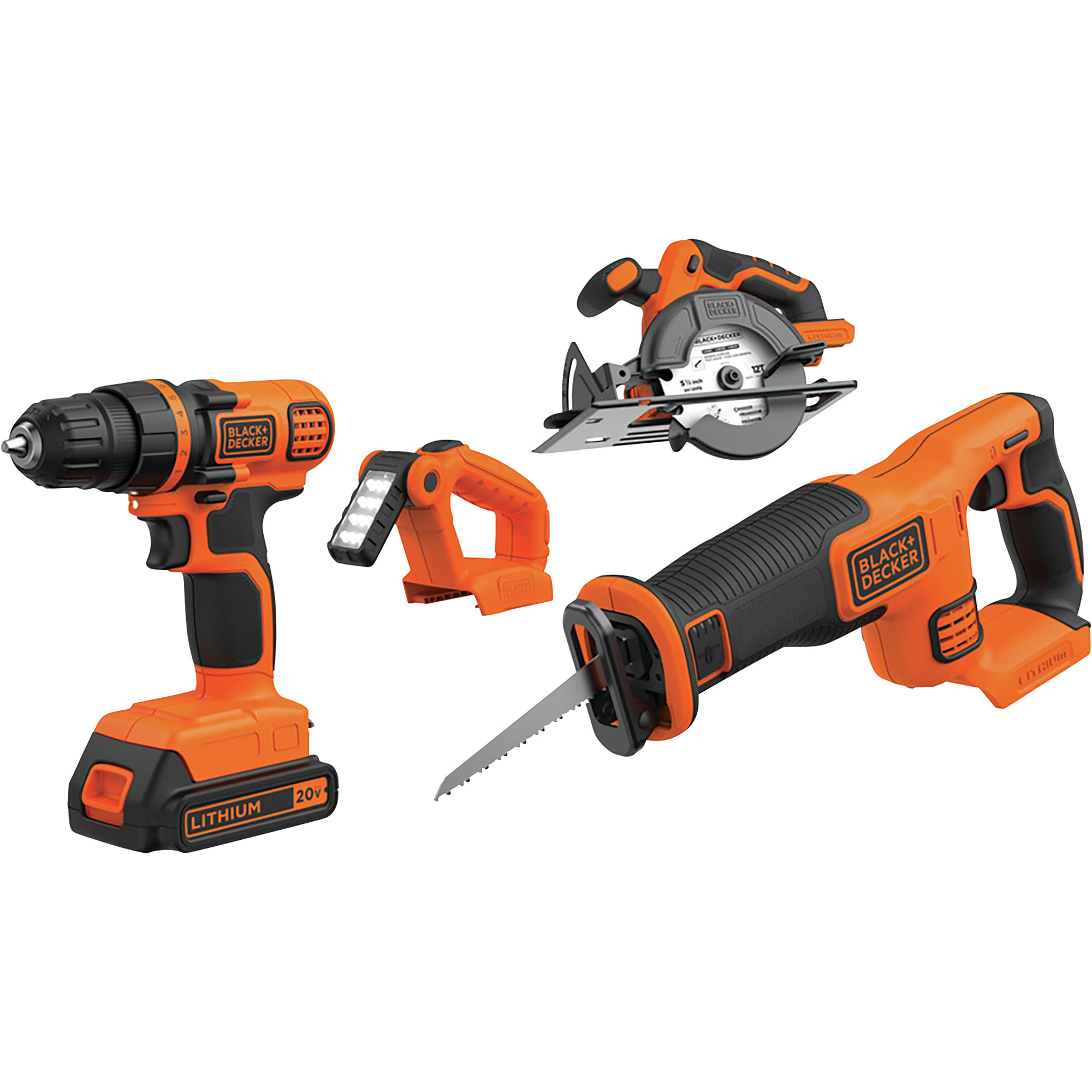 Black Decker 20v Max Cordless 4 Tool Combo Kit 2 Batteries Model