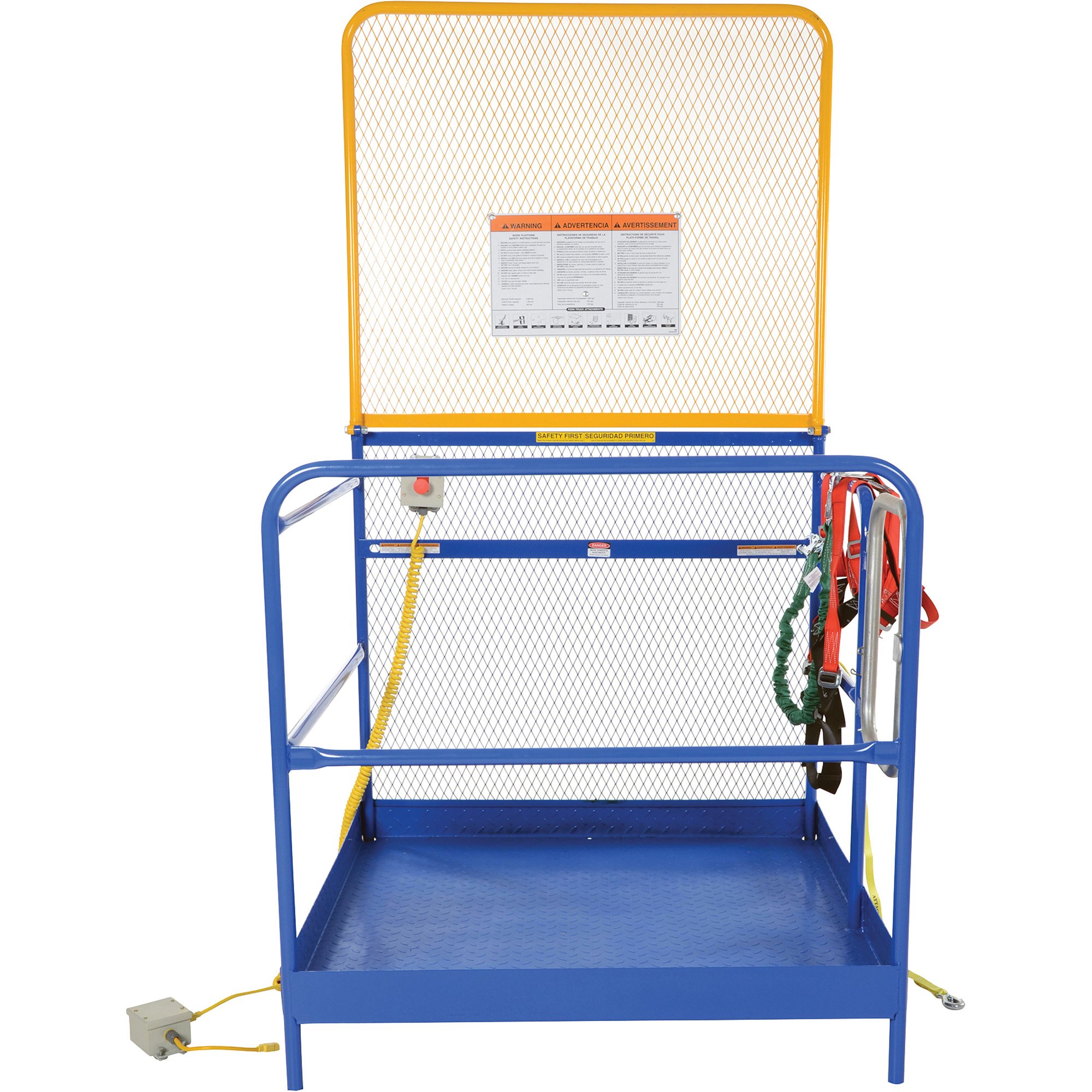 Vestil Fork Truck Work Platform with 84in. Safety Panel — 1000-Lb ...
