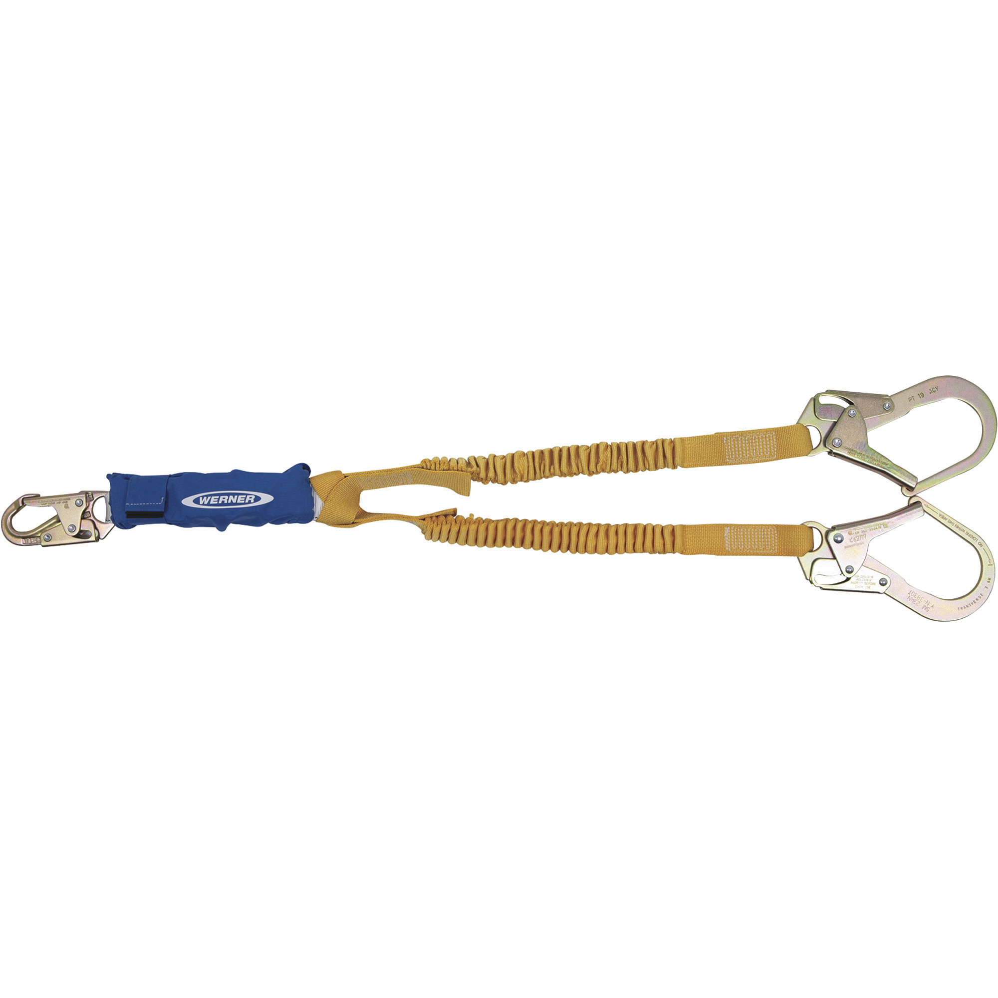 Werner DCELL Shock Pack with 6ft. DeCoil Twin-Leg Lanyard, Snap Hook ...