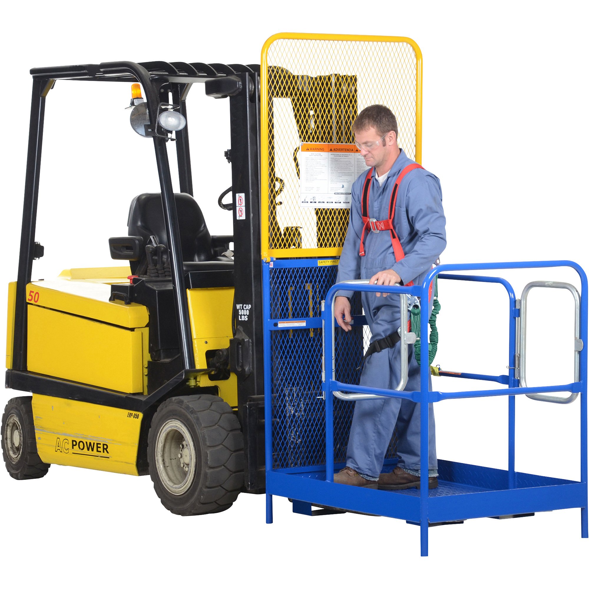 Vestil Fork Truck Work Platform with Dual Side Entry and 84in. Back ...
