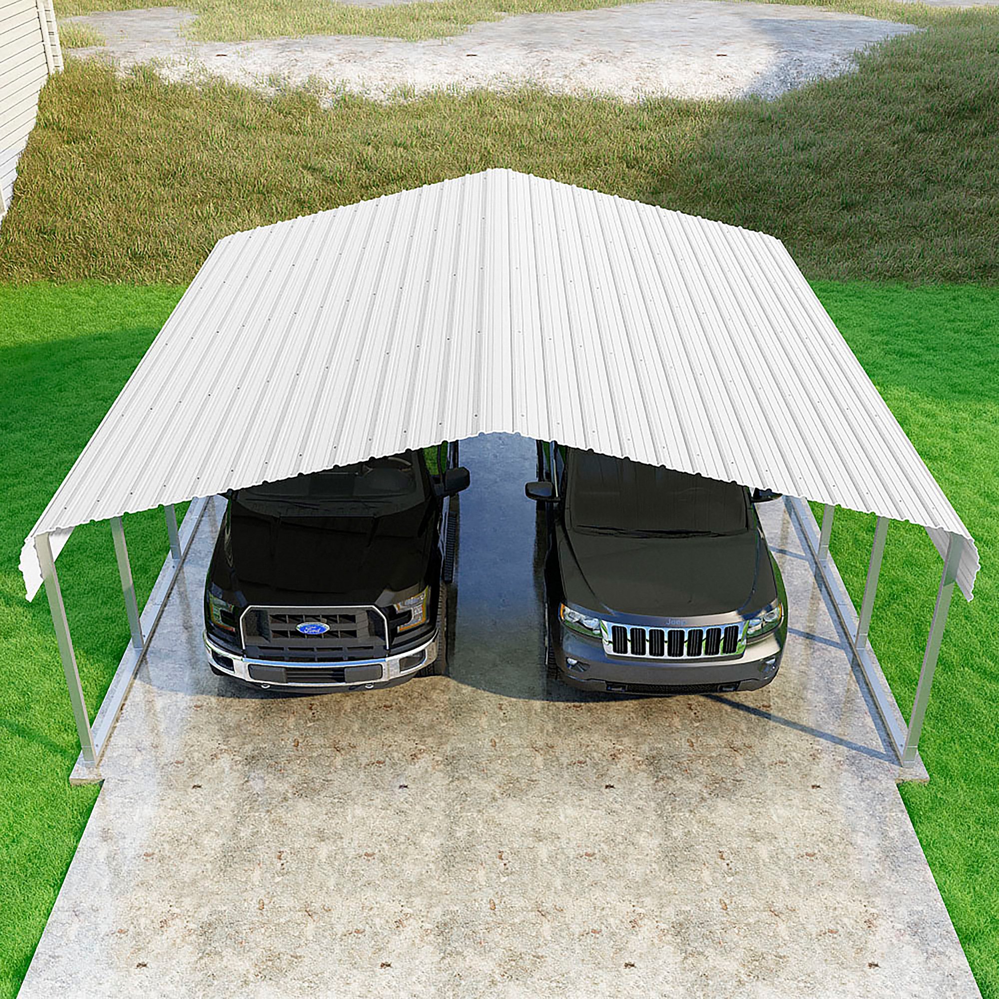 VersaTube Steel Carport Kit — 20ft.W x 20ft.L x 7ft.H, Model ...