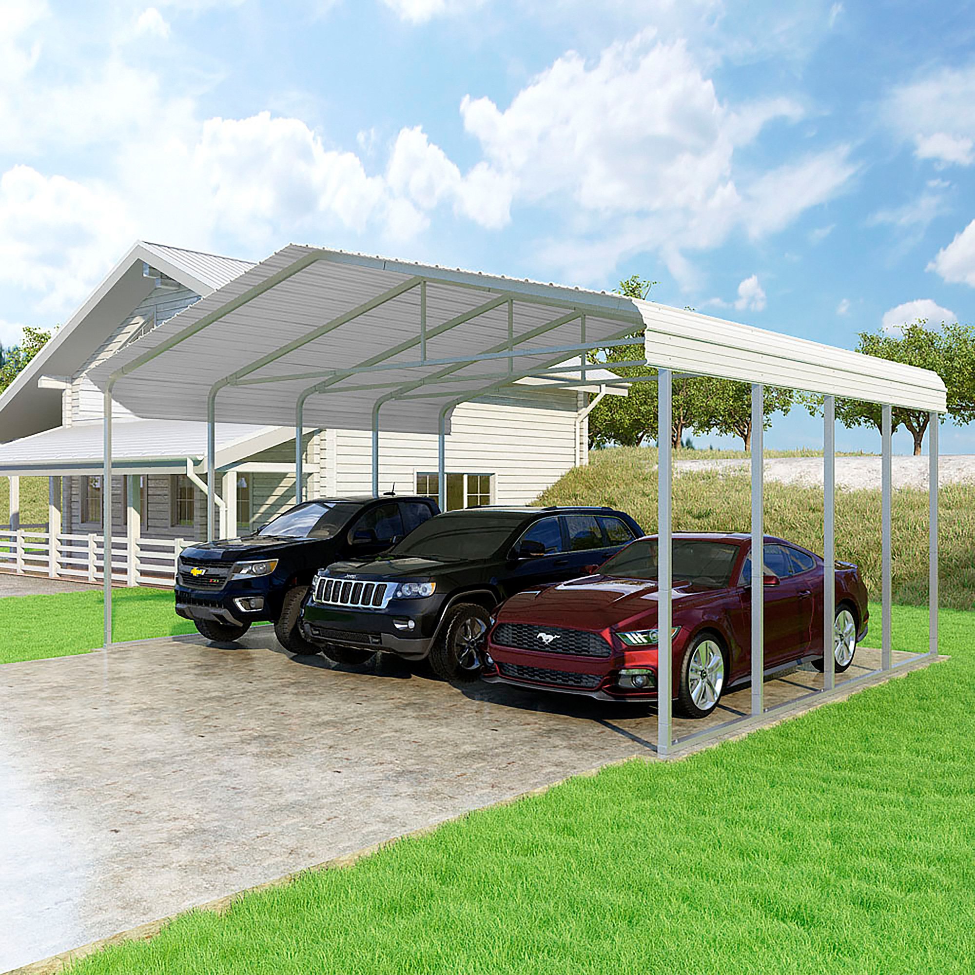VersaTube Steel Carport Kit — 24ft.W x 20ft.L x 10ft.H, Model ...