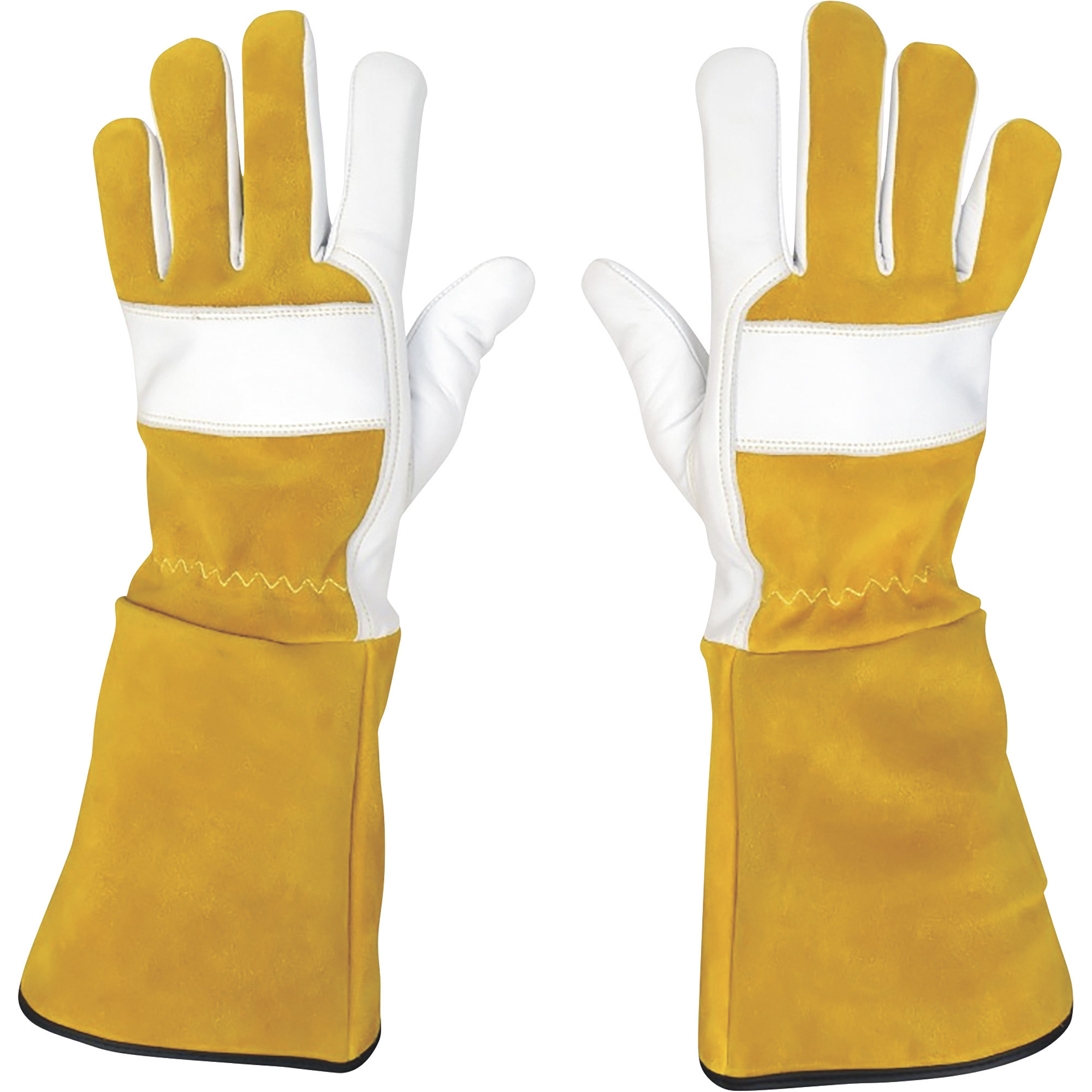 Klutch Cut-Resistant Goatskin/Cowhide TIG Welding Gloves, Single Pair, Gold/White, XL | Northern ...