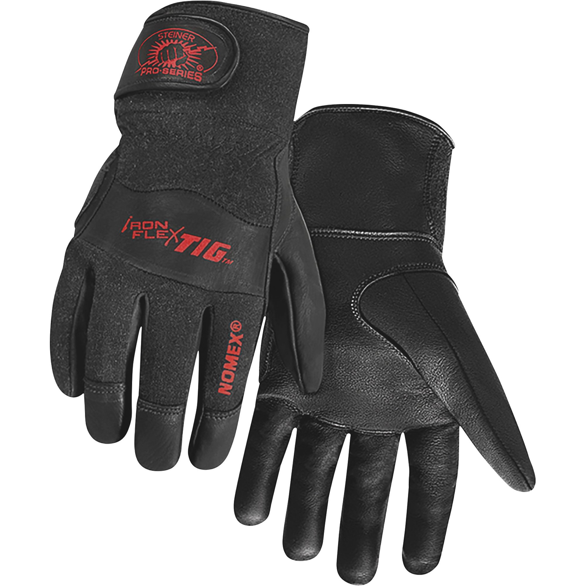 Steiner Pro-Series IronFlex TIG Leather Welding Gloves — Black, Large ...