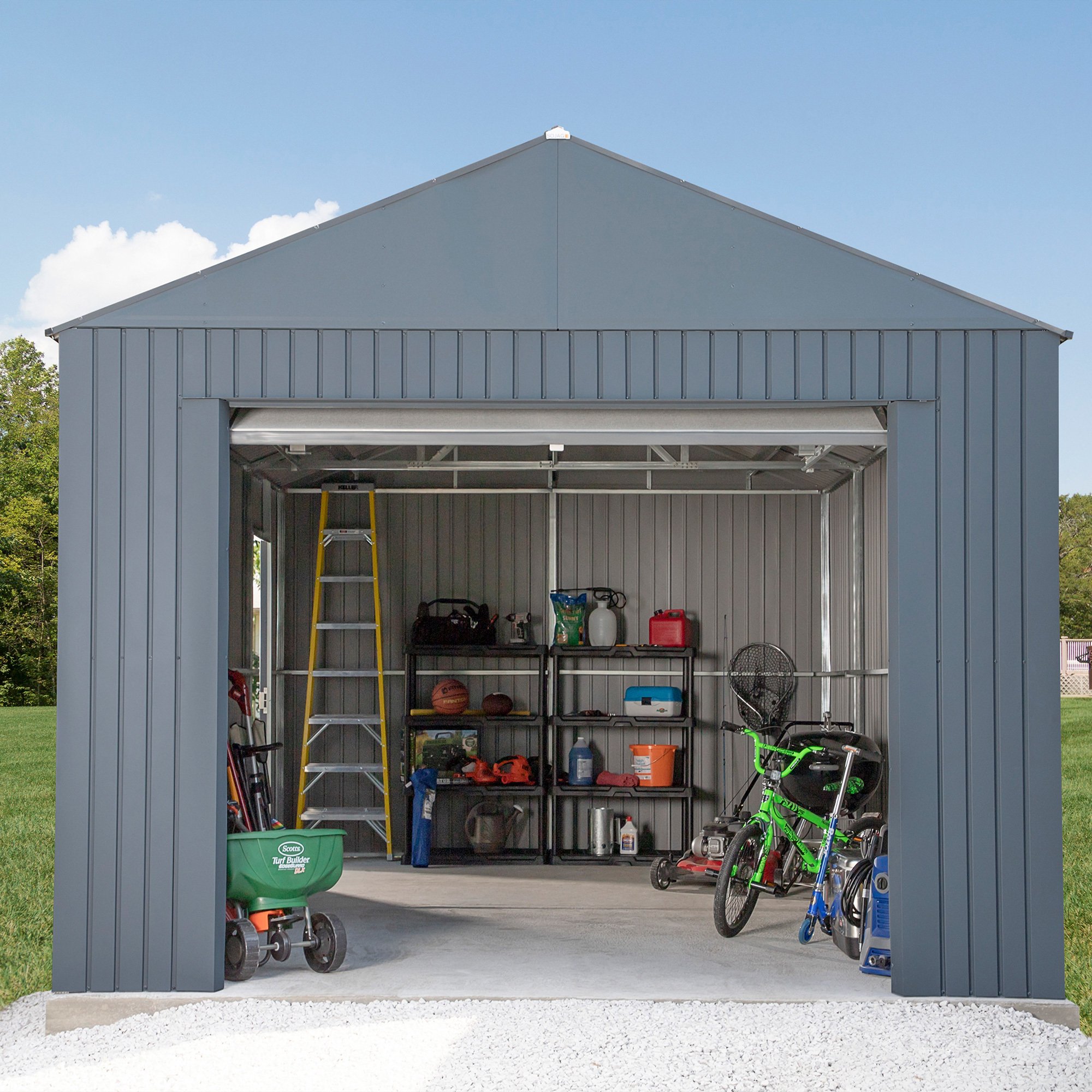 SOJAG Everest Steel Garage — 30ft.L x 12ft.W, Wind and Snow Rated ...