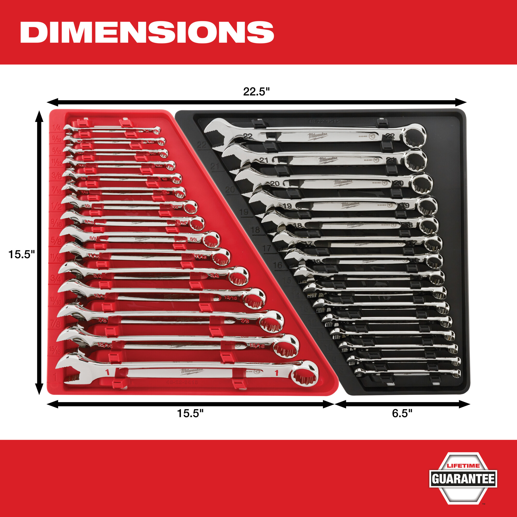 Milwaukee Combination Wrench Set, 15-Pc., SAE, Model# 48-22-9415 | Northern Tool