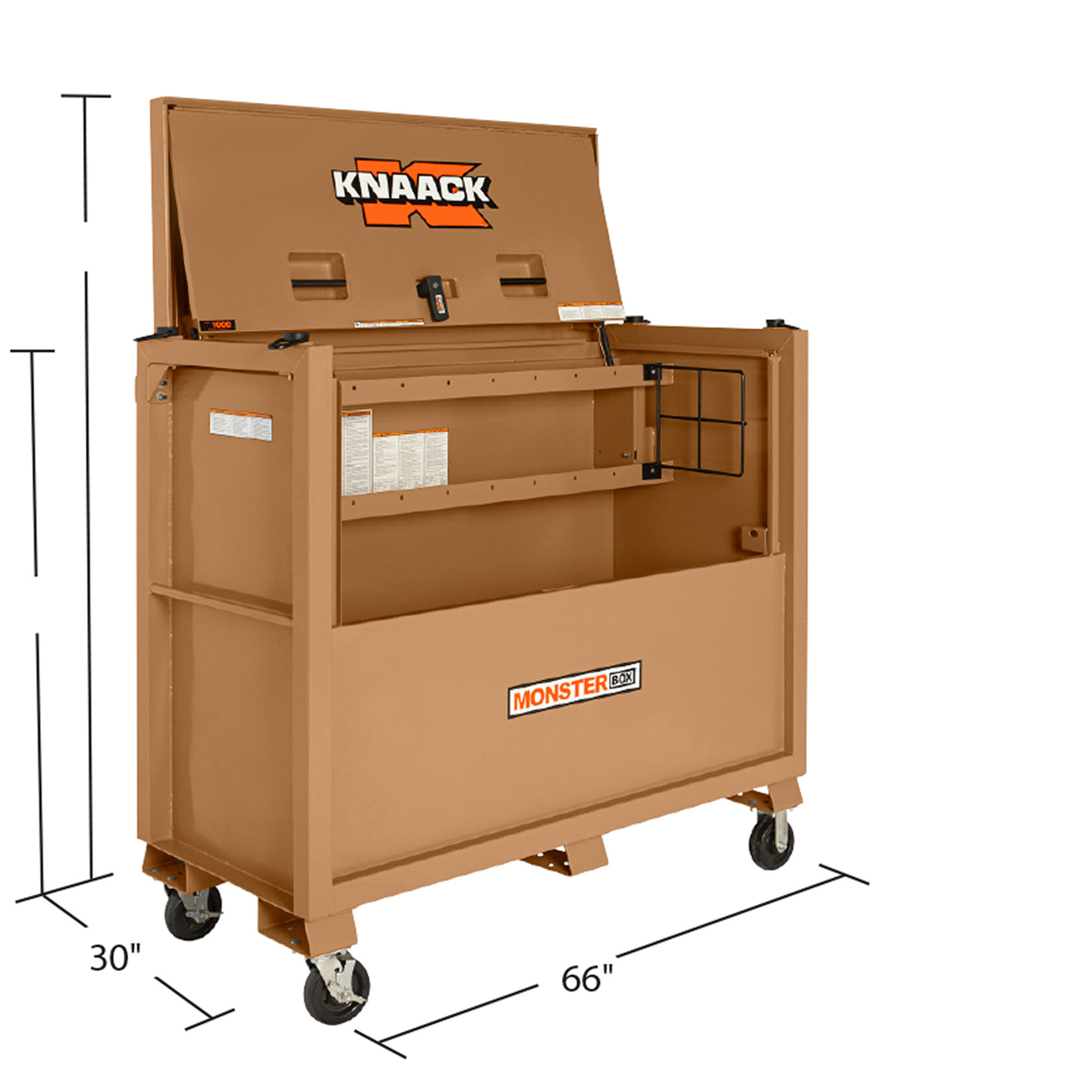 KNAACK Monster Box Piano Box, Tan, 48 Cu. Ft., 66in.W x 30in.D x 54 1 ...