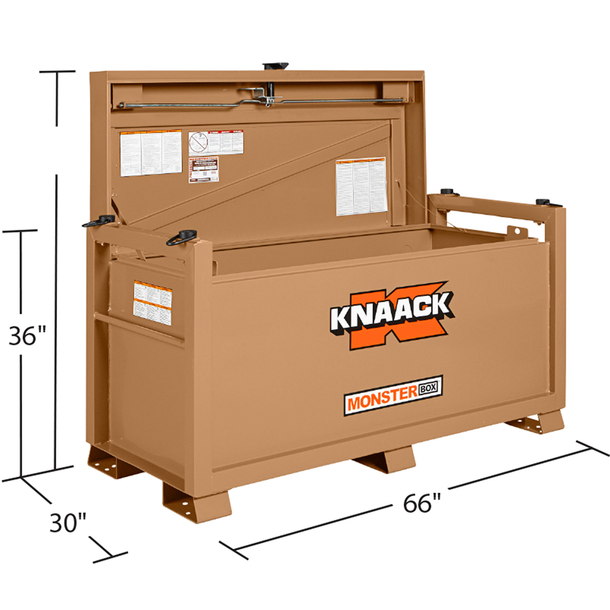 KNAACK Monster Box Storage Chest, Tan, 31 Cu. Ft., 66in.W x 30in.D x ...