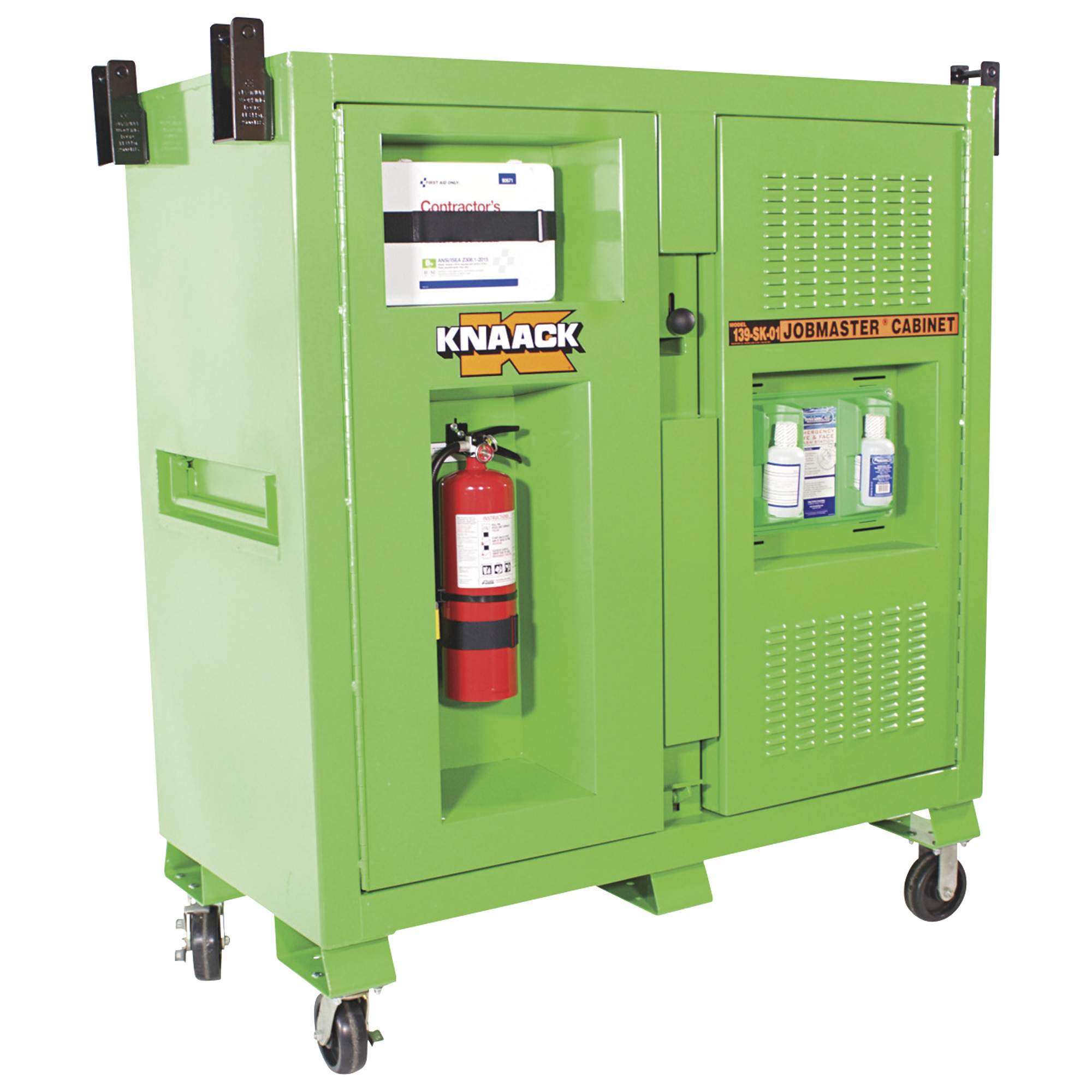 KNAACK Safety Kage Cabinet with Crane Lift Kit, Green, 59.4 Cu. Ft ...