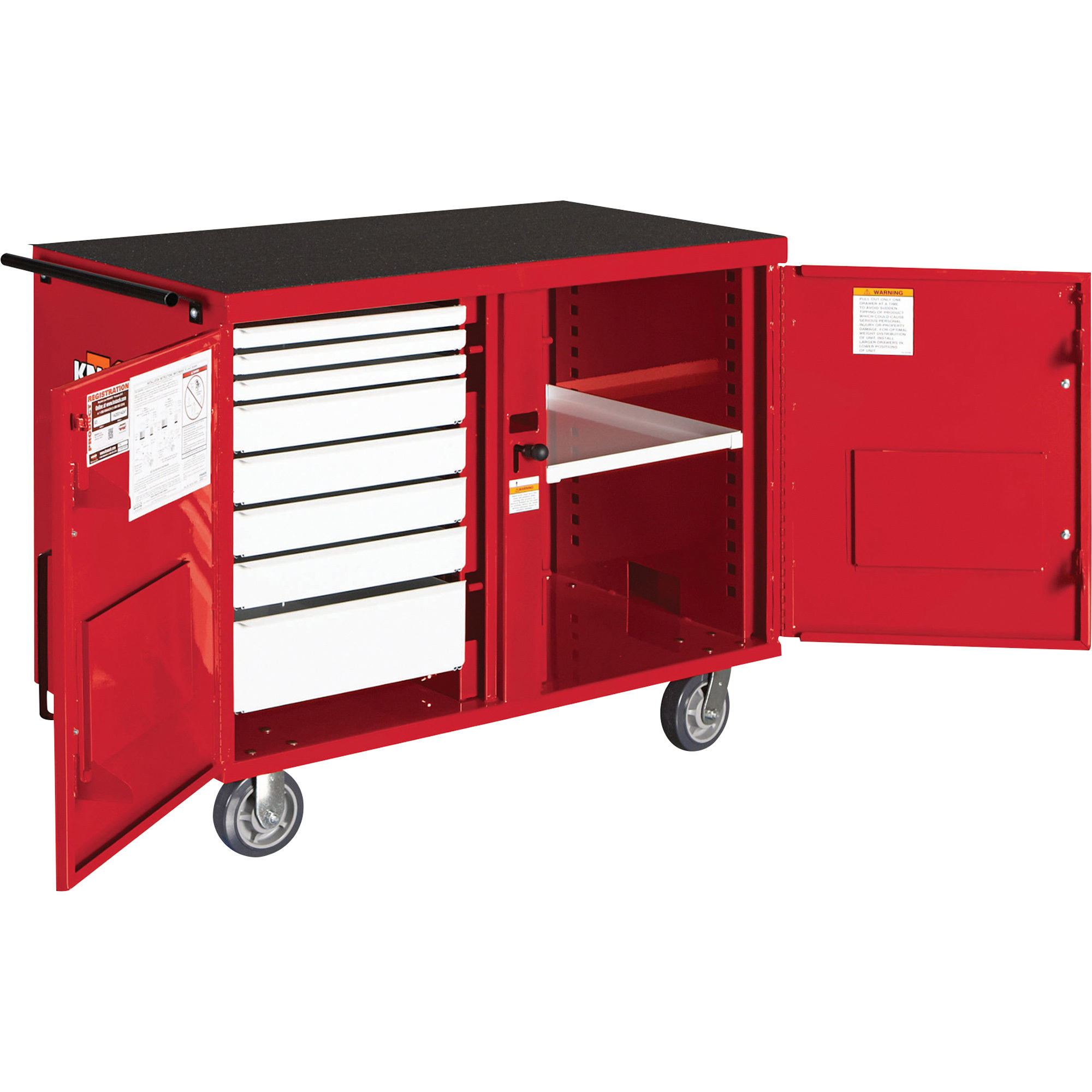 KNAACK Storagemaster 1000-Lb. Capacity Rolling Mechanics Chest, Red, 46 ...