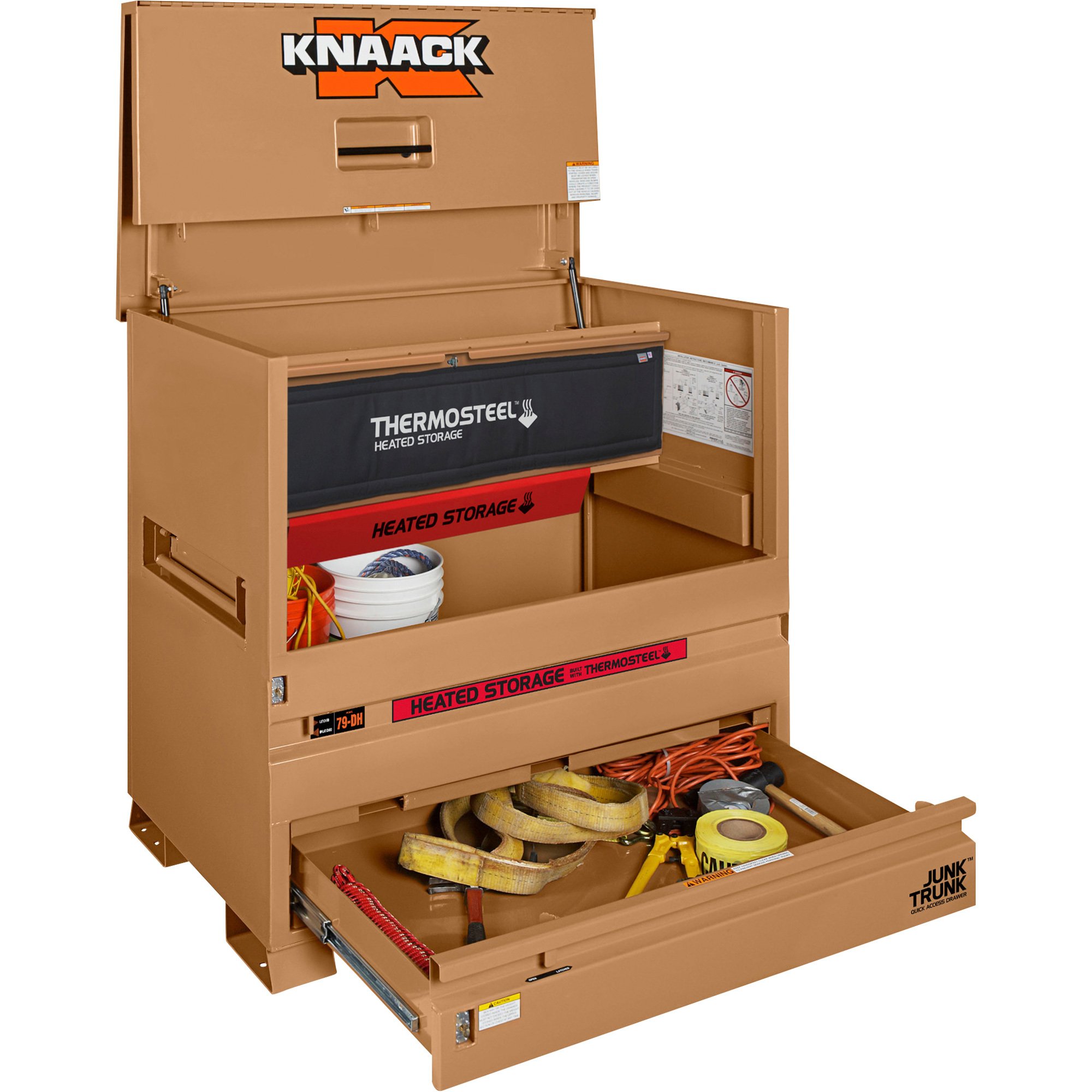KNAACK Storagemaster Jobsite Piano Box with Junk Trunk and ThermoSteel ...