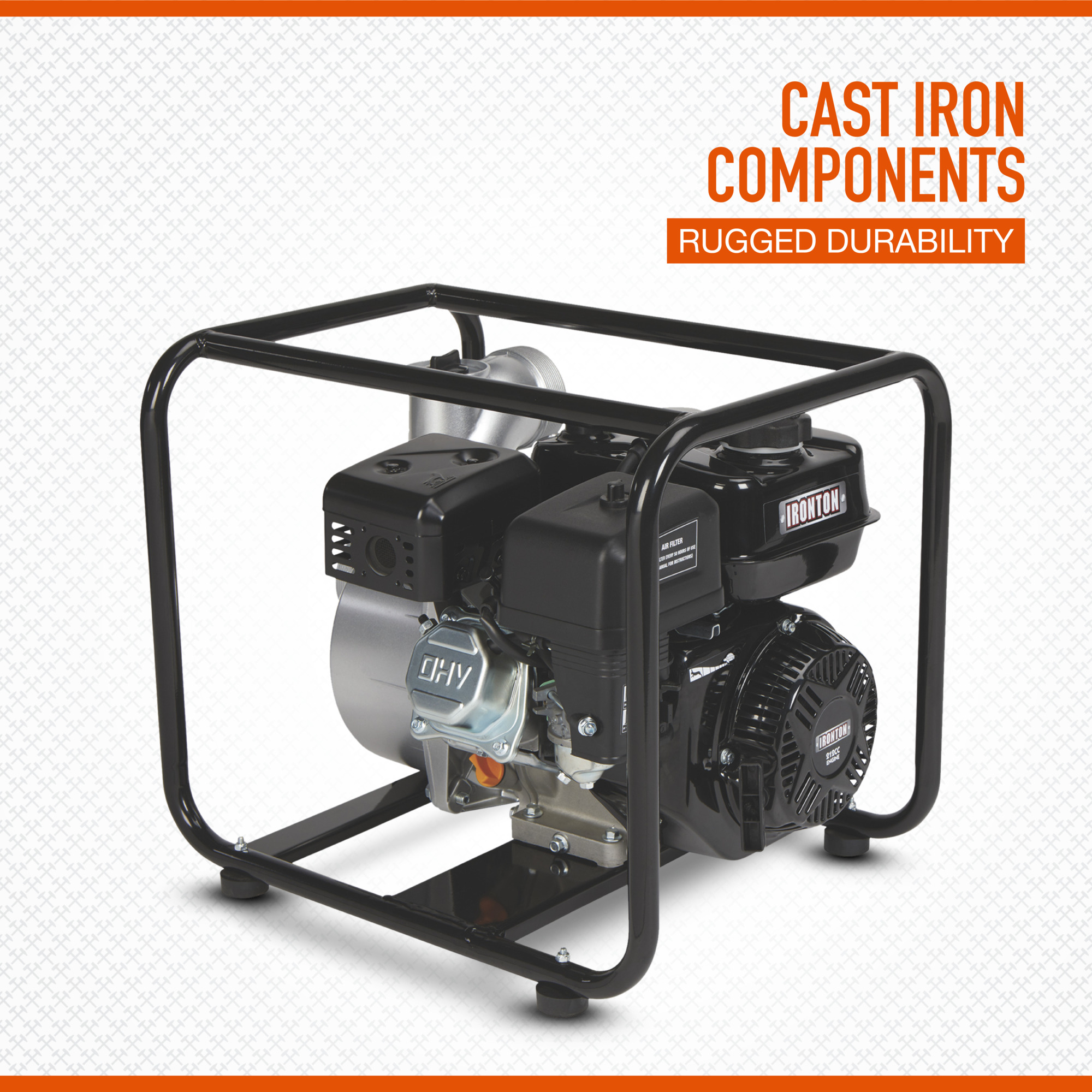 Ironton Semi-Trash Water Pump, 3in. Ports, 14,160 GPH, 1/3in. Solids ...