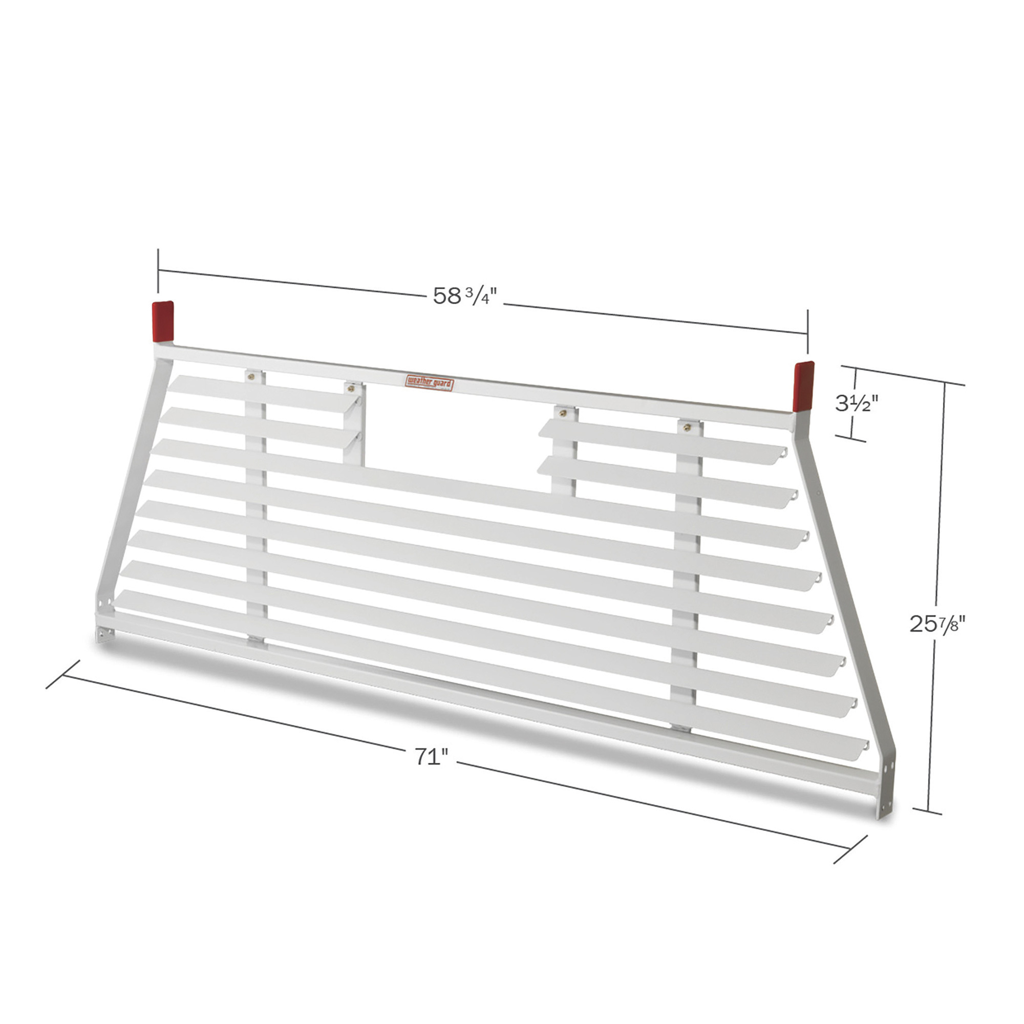 Weather Guard Protect-A-Rail Louvered Headache Rack, Steel, Brite White ...