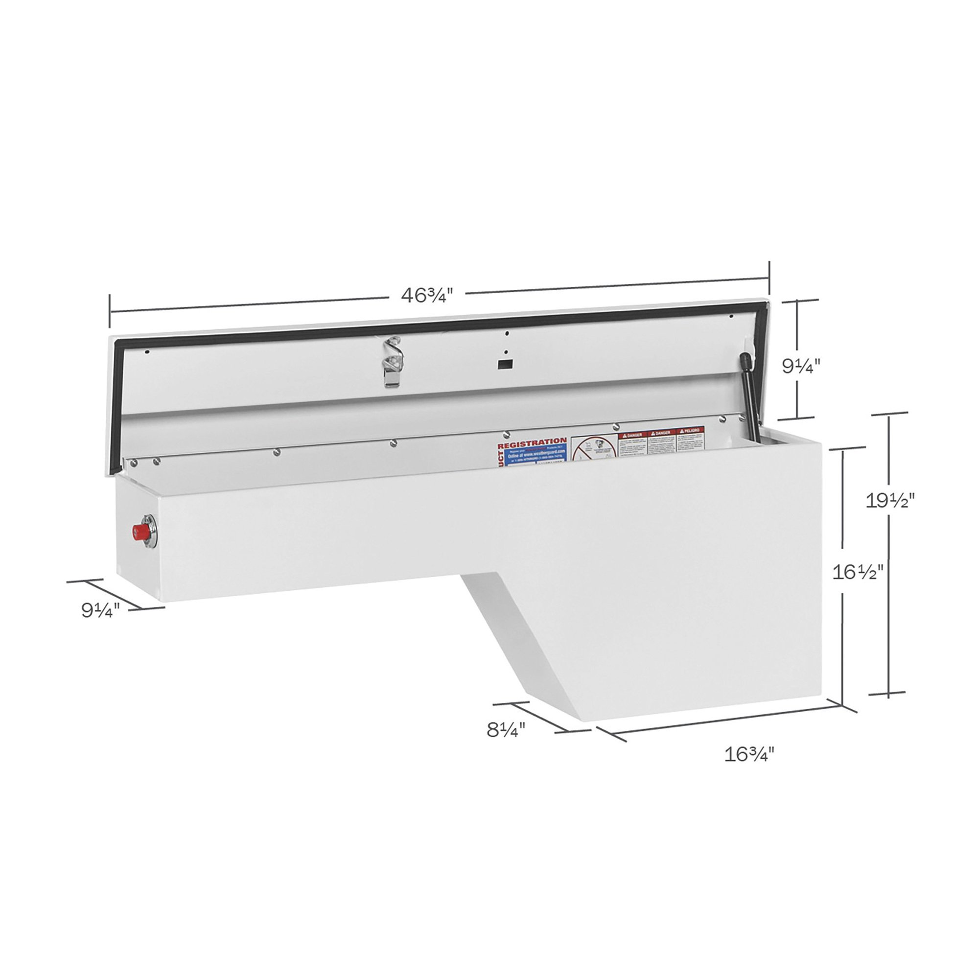 Weather Guard Wheel Well Truck Tool Box — Steel, Brite White, Driver's ...