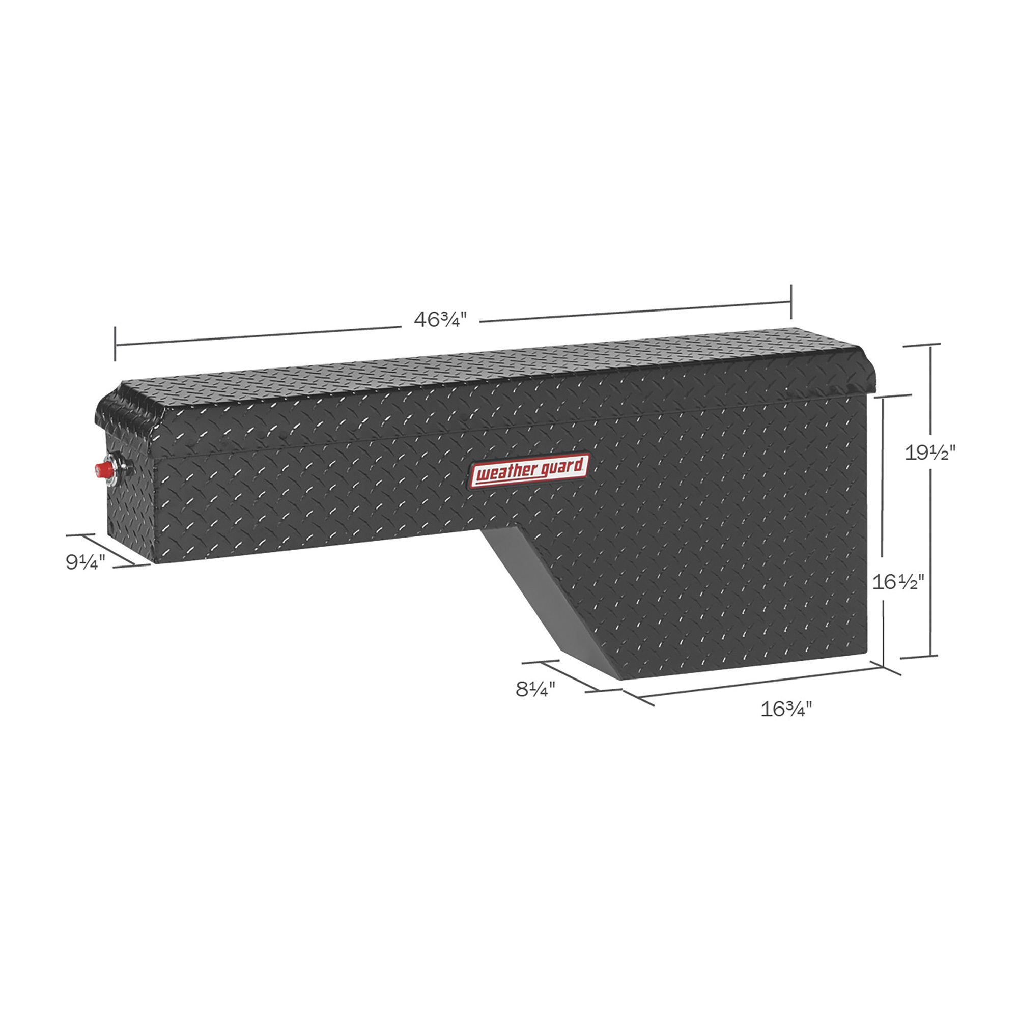 Weather Guard Wheel Well Truck Tool Box, Aluminum, Black Diamond Plate ...