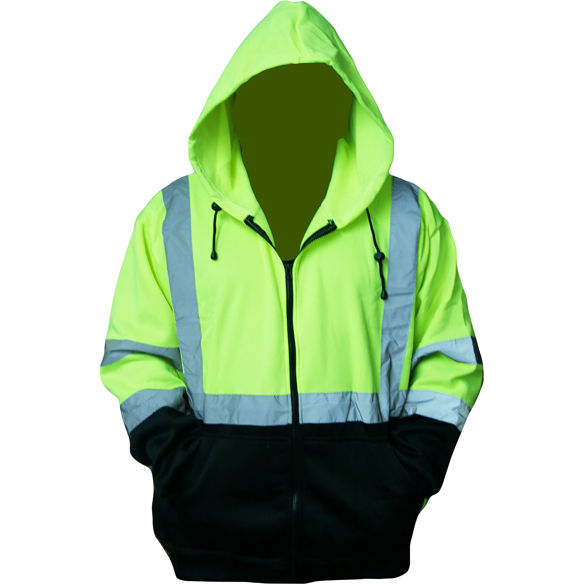 Forester Men's Class 3 High Visibility Hooded Safety Sweatshirt, Lime ...
