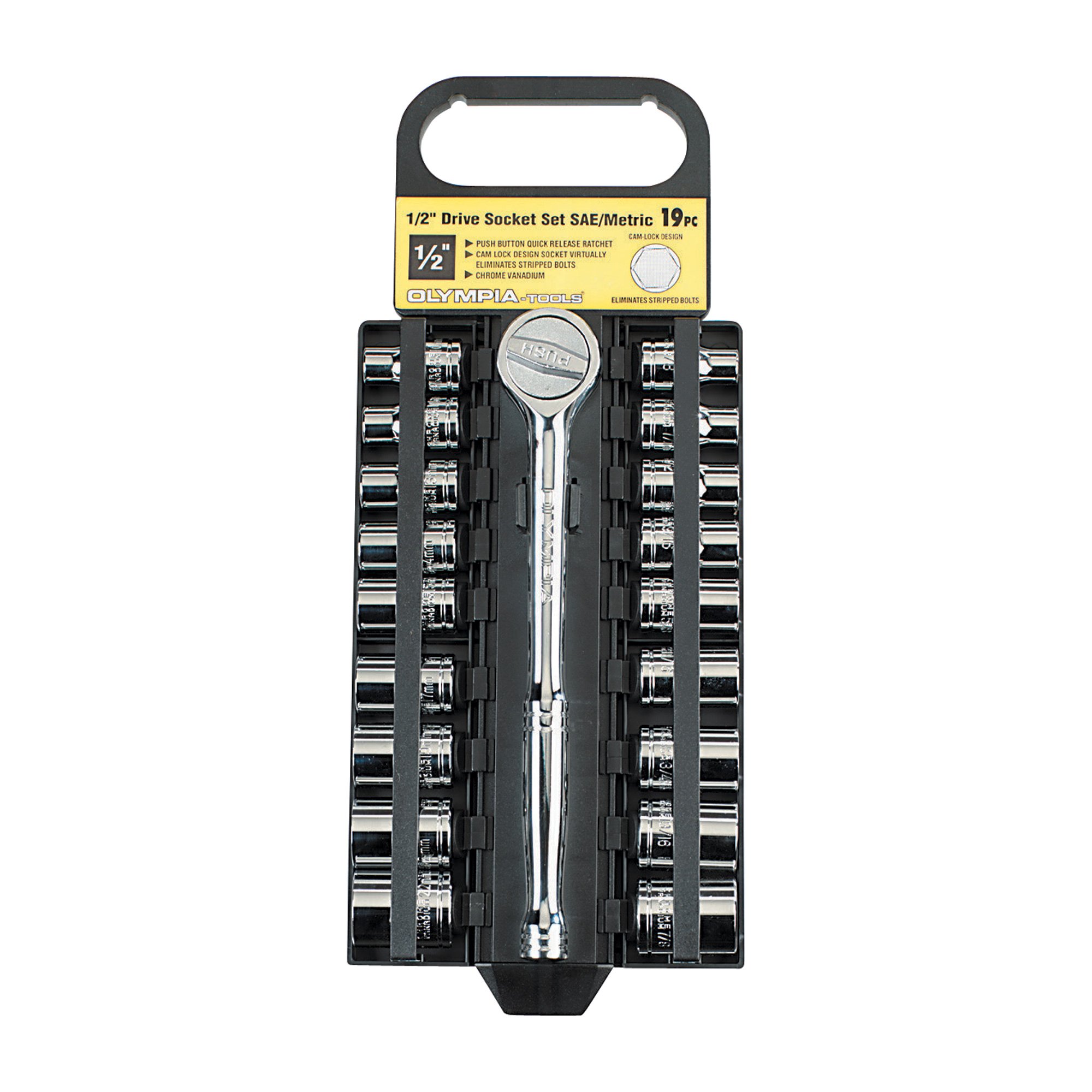 Olympia Socket Set 19-Pc. 1/2in. 3/8in.-7/8in. 10mm-22mm | Northern Tool