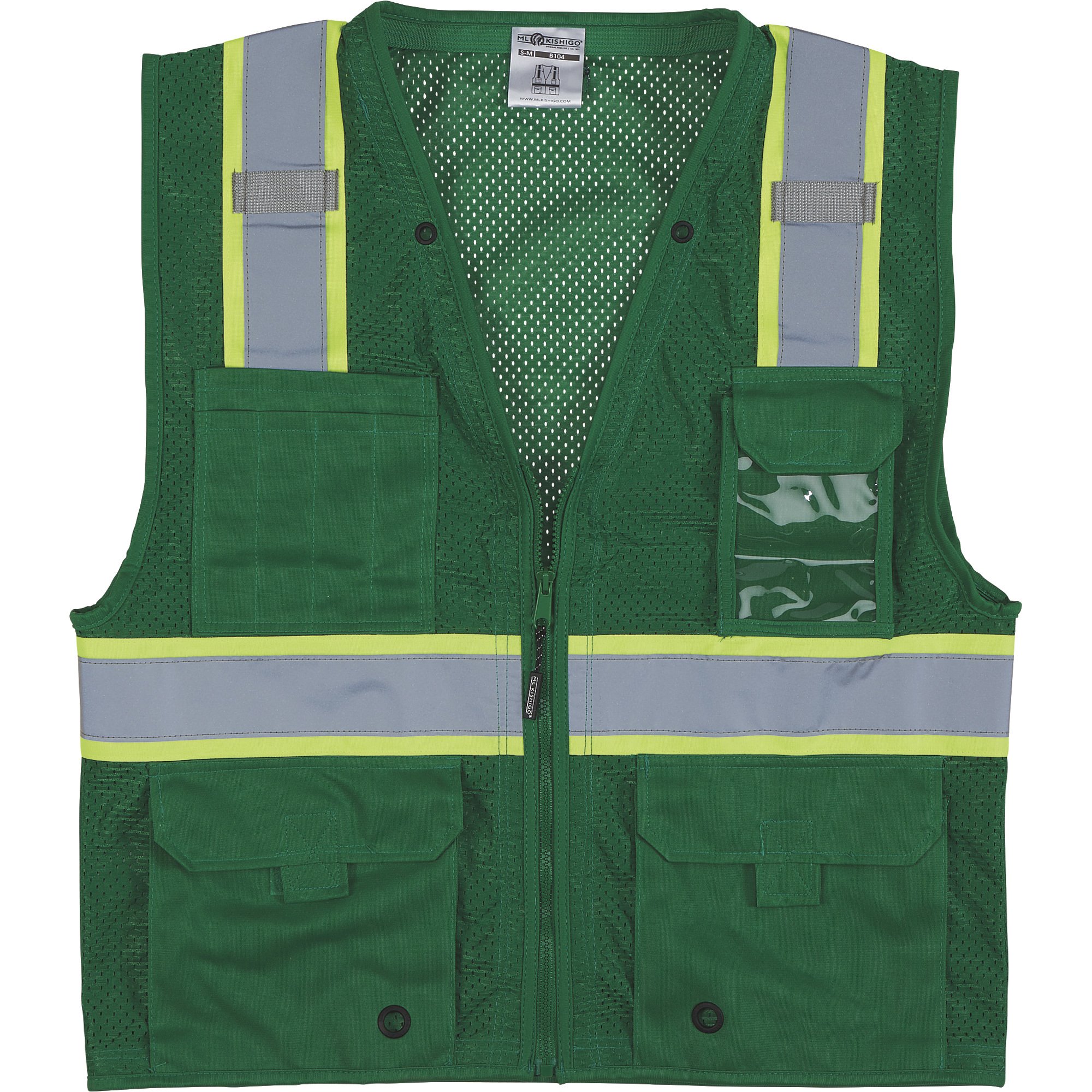 Kishigo Men's Enhanced Visibility Multi-Pocket Polyester Mesh Safety Vest — Model# B-100 ...