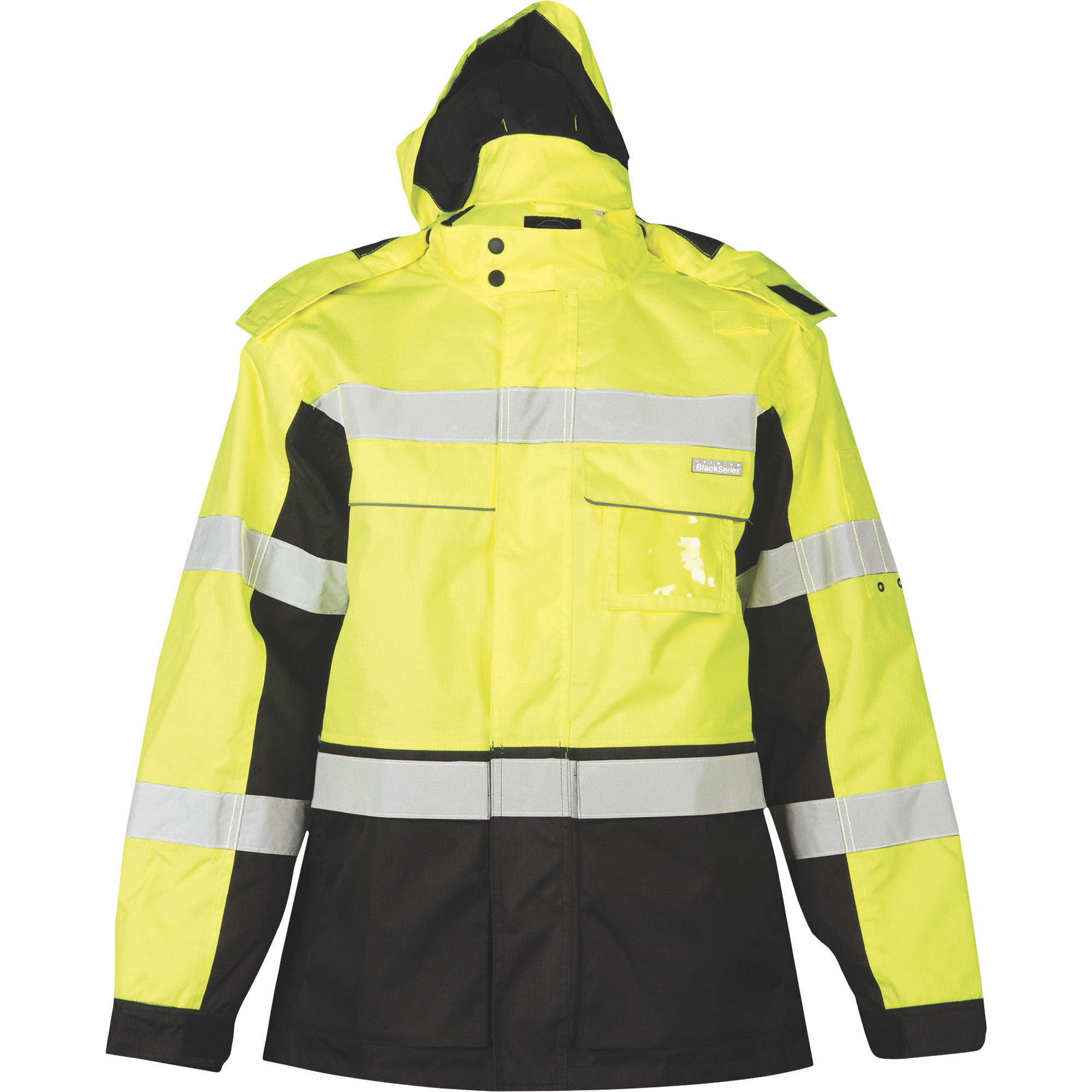 Kishigo Men's Class 3 Premium Black Series Heavy-Duty Parka, Lime/Black ...