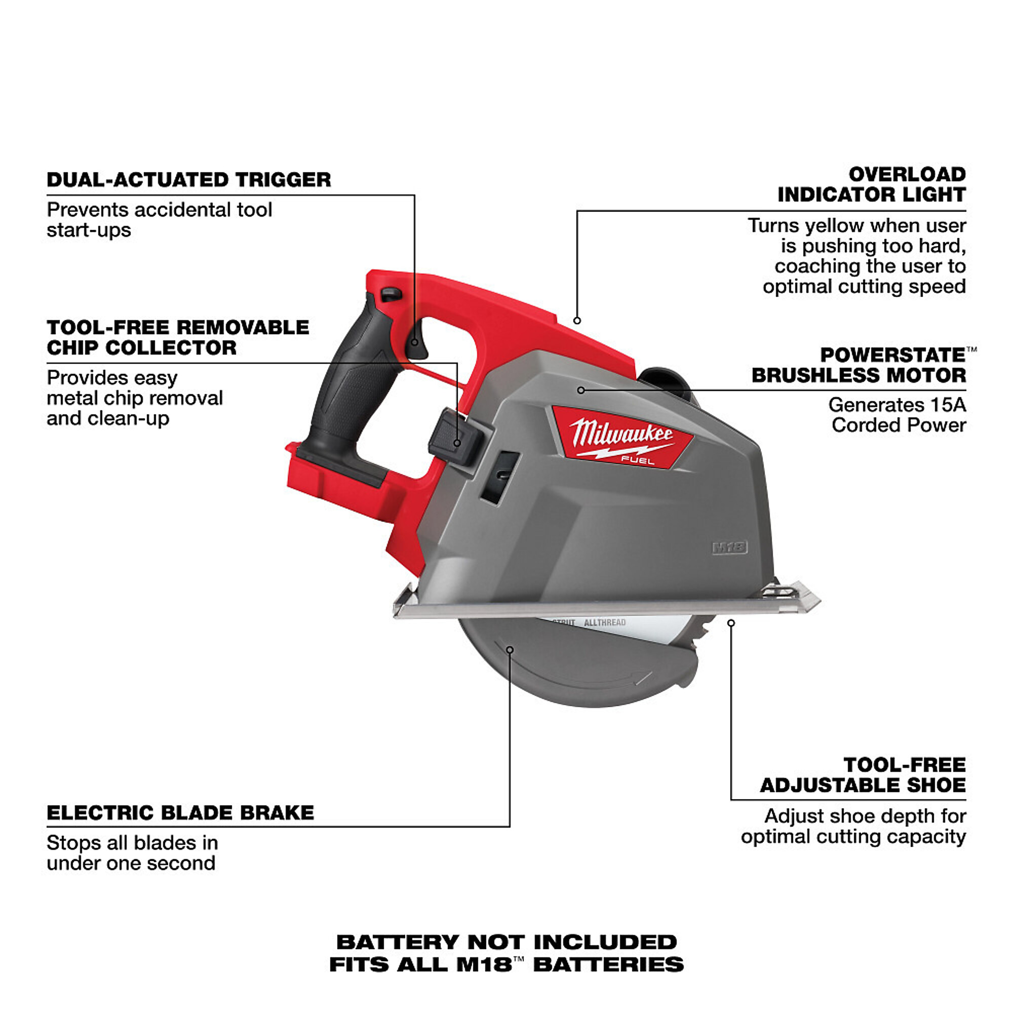 Milwaukee® M18 FUEL Cordless Brushless Metal Cutting Circular Saw, Tool ...