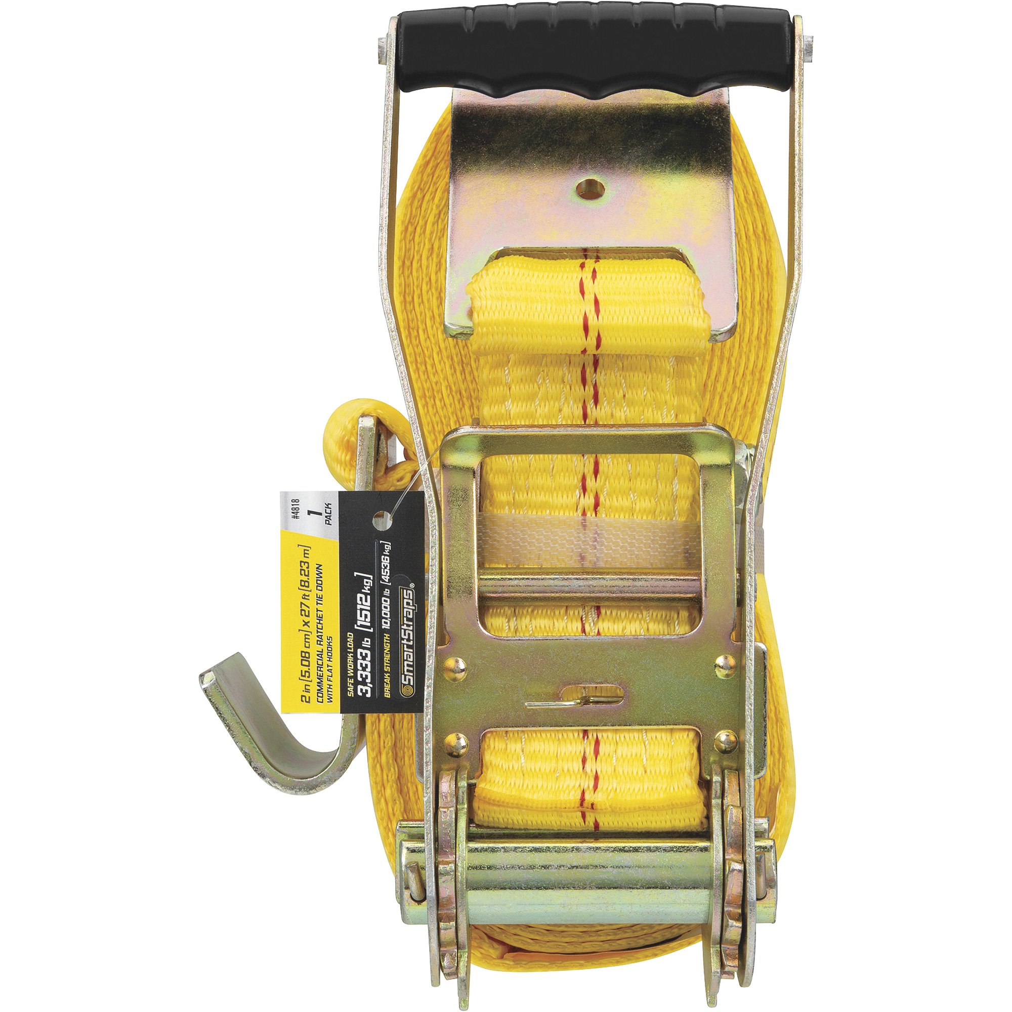 SmartStraps Commercial-Grade Ratchet Tie-Down with Double Flat Hooks ...