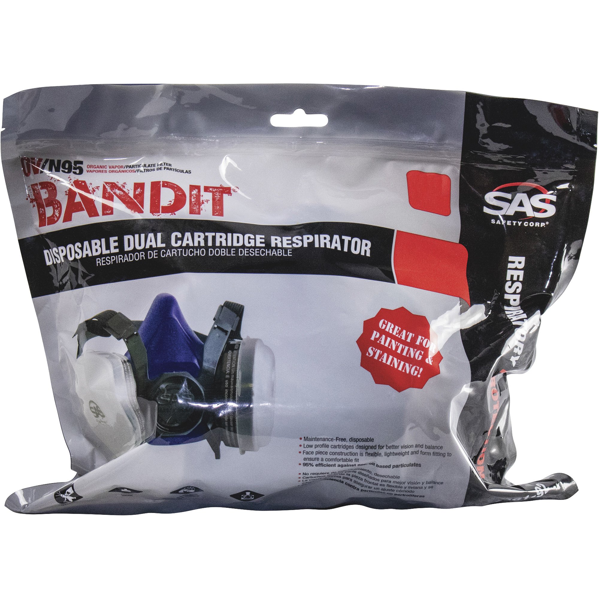 SAS Bandit Disposable Dual Cartridge OV/N95 Respirator — Medium, OV/N ...