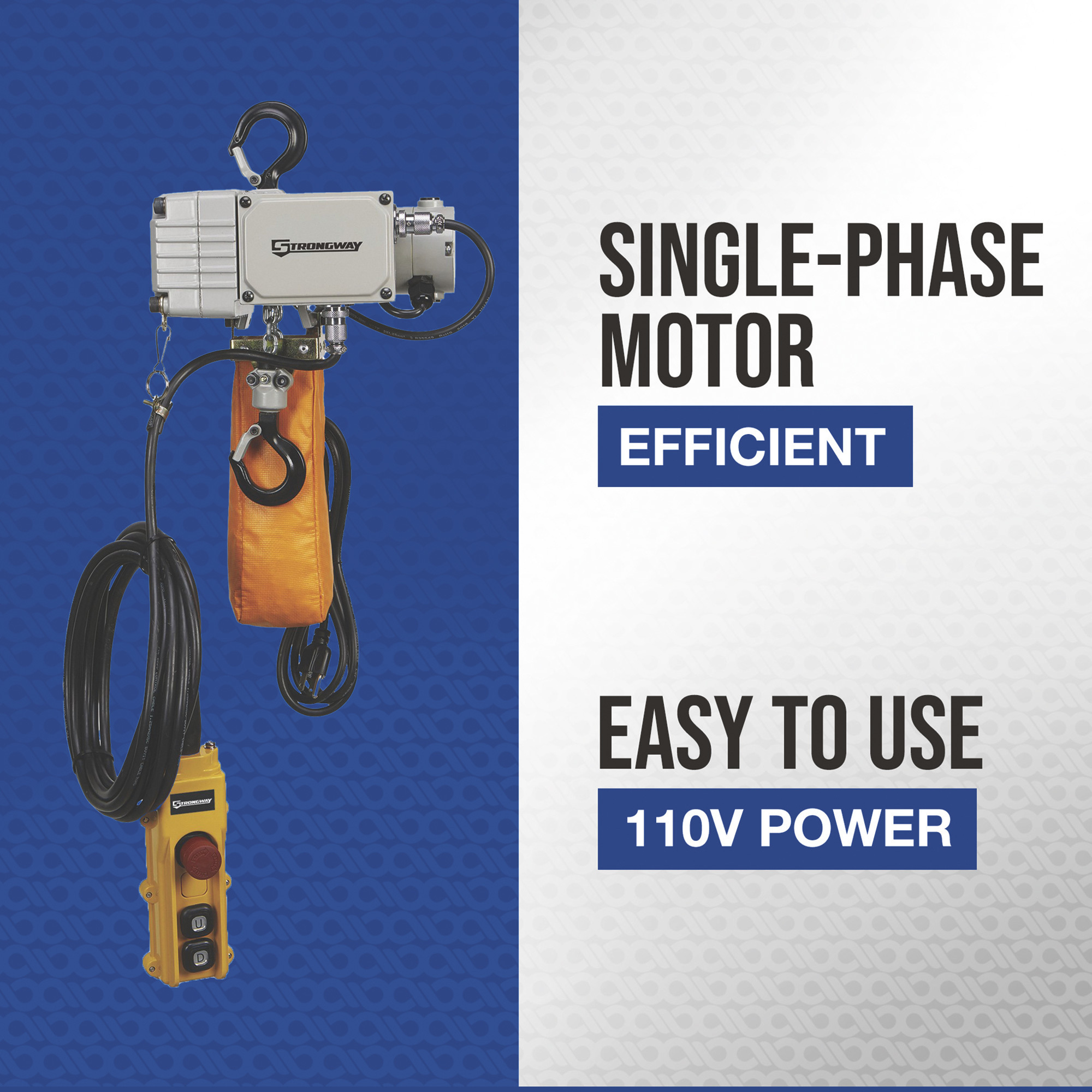 Strongway Mini Electric Chain Hoist, 500-Lb. Capacity, 16.4ft. Lift ...