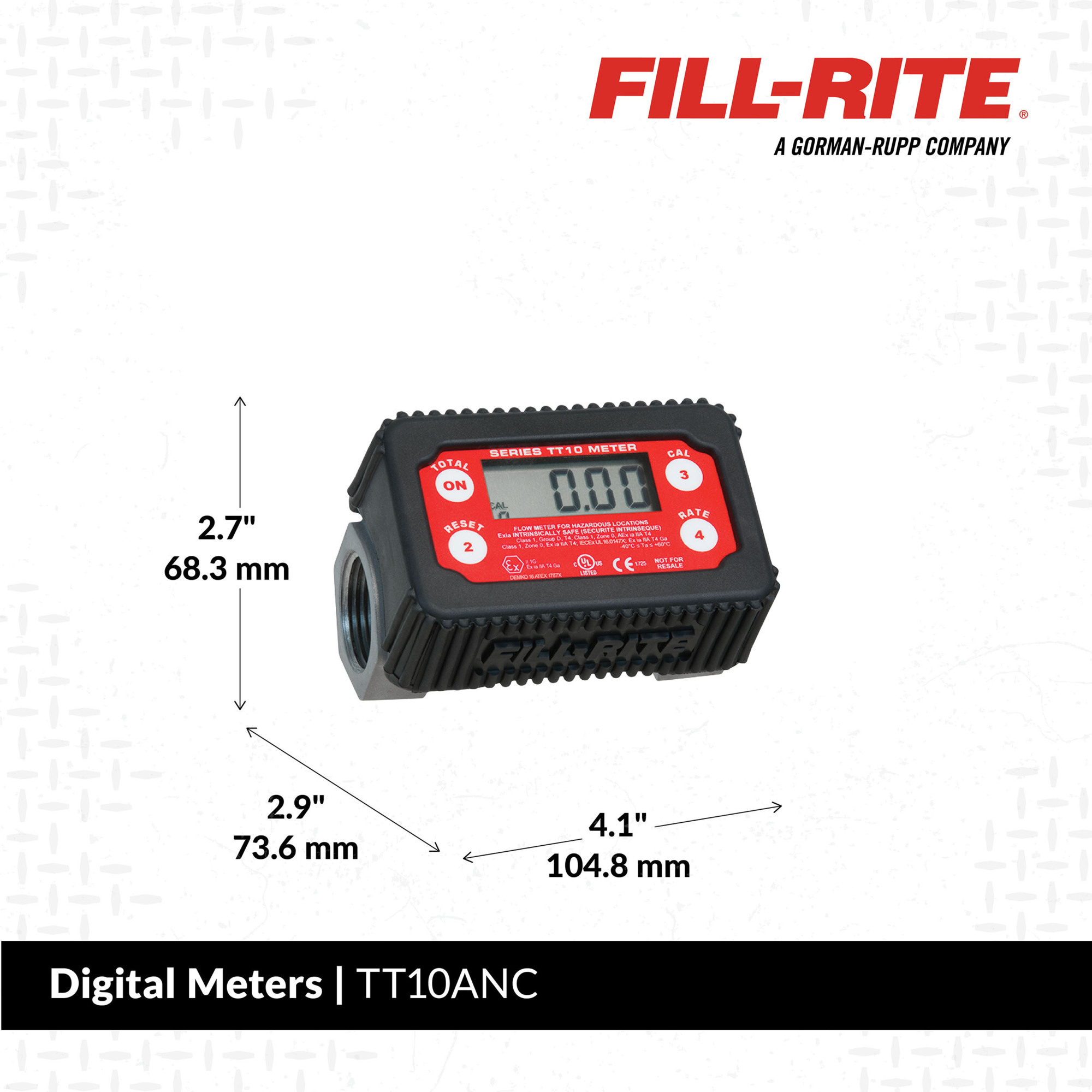 Fill-Rite Digital Turbine Fuel Meter —1in. Inlet/Outlet, 2 to 35 GPM ...