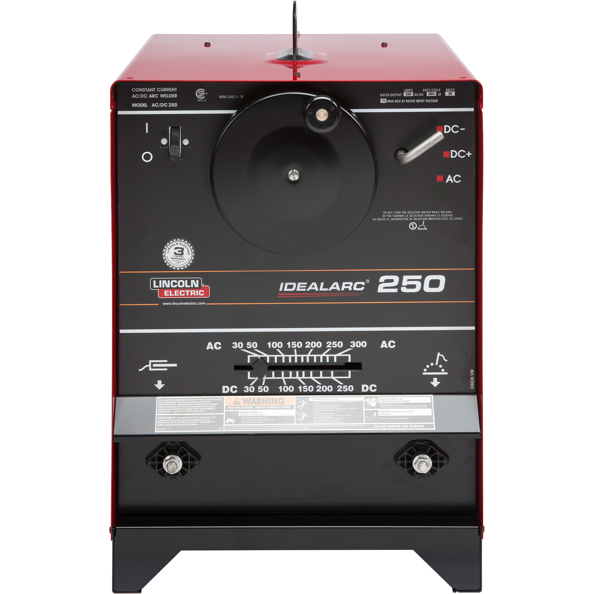 Lincoln Electric Idealarc 250 Arc/Stick Welder, 206/230/460V, 35-300 ...