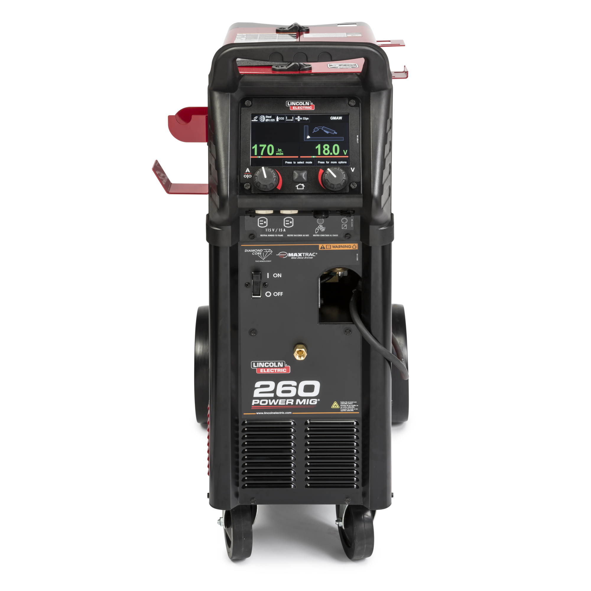 Lincoln Electric Power MIG 260 Flux-Core/MIG Welder with Cart, 208/230 ...