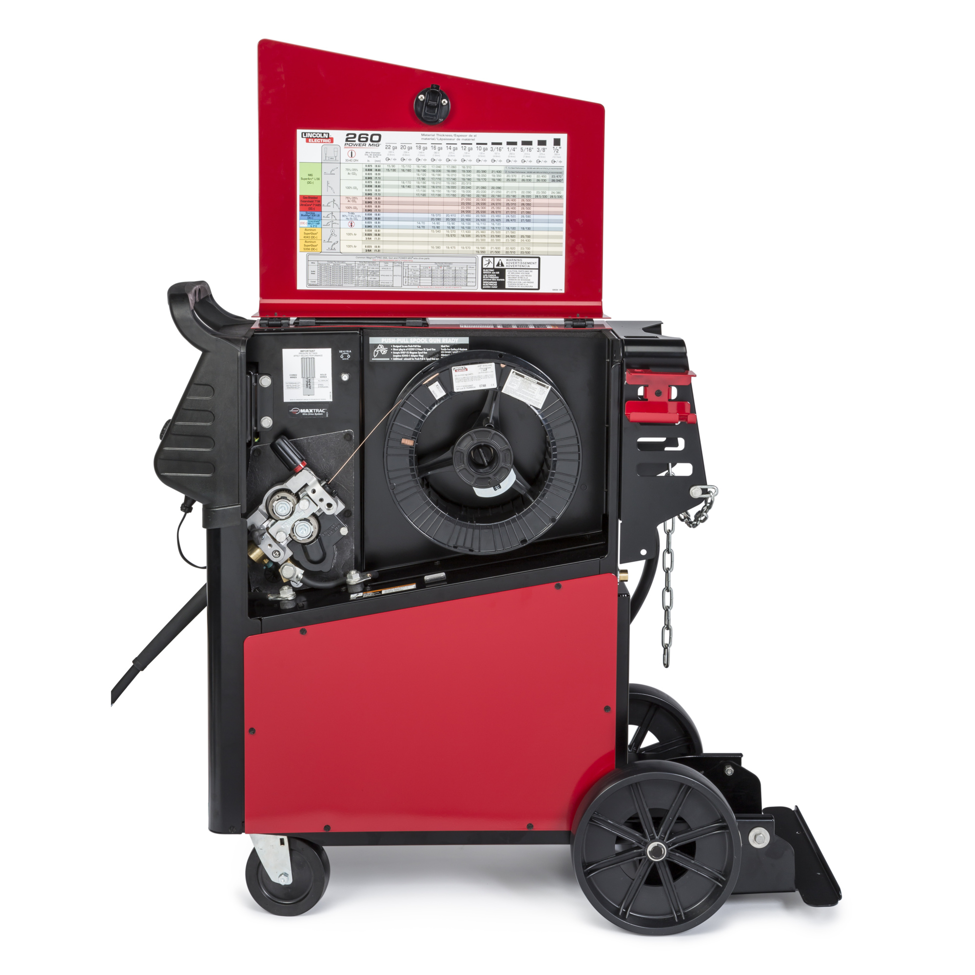 Lincoln Electric Power MIG 260 Flux-Core/MIG Welder with Cart, 208/230 ...