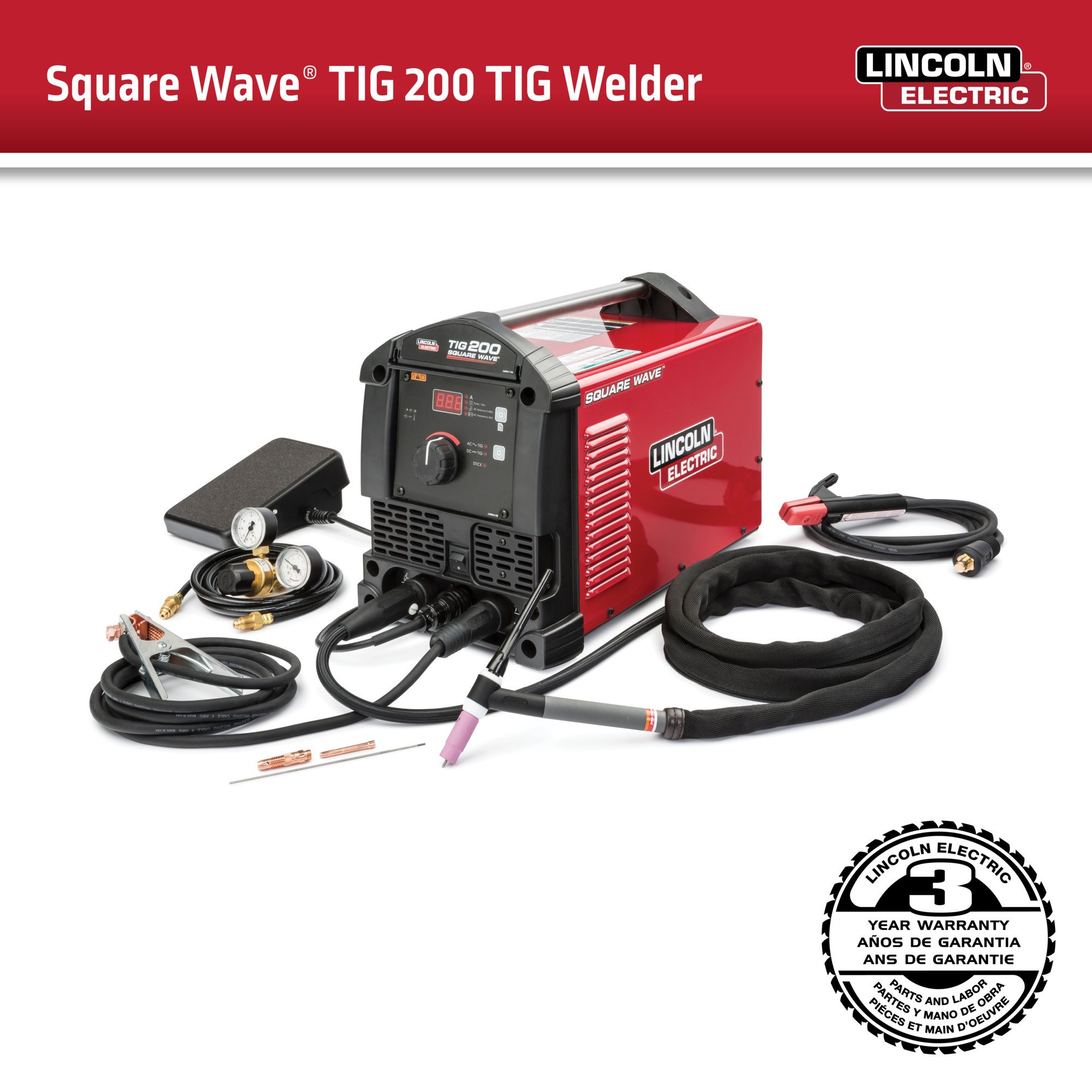 Lincoln Electric Square Wave TIG 200 Welder, 120/230 Volts, 10-200 Amp ...