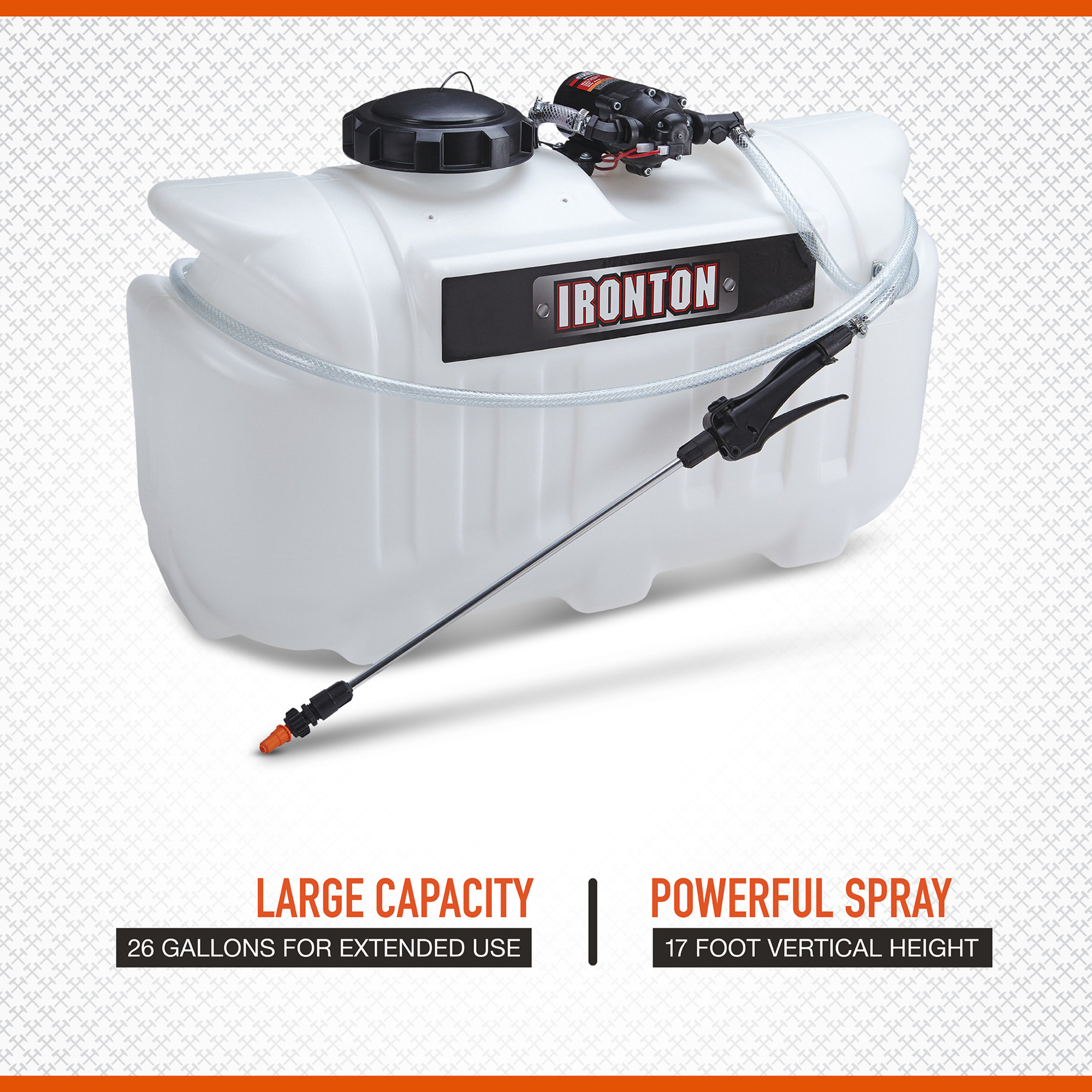Ironton ATV Spot Sprayer, 26-Gallon Capacity, 2.1 GPM, 12 Volts ...