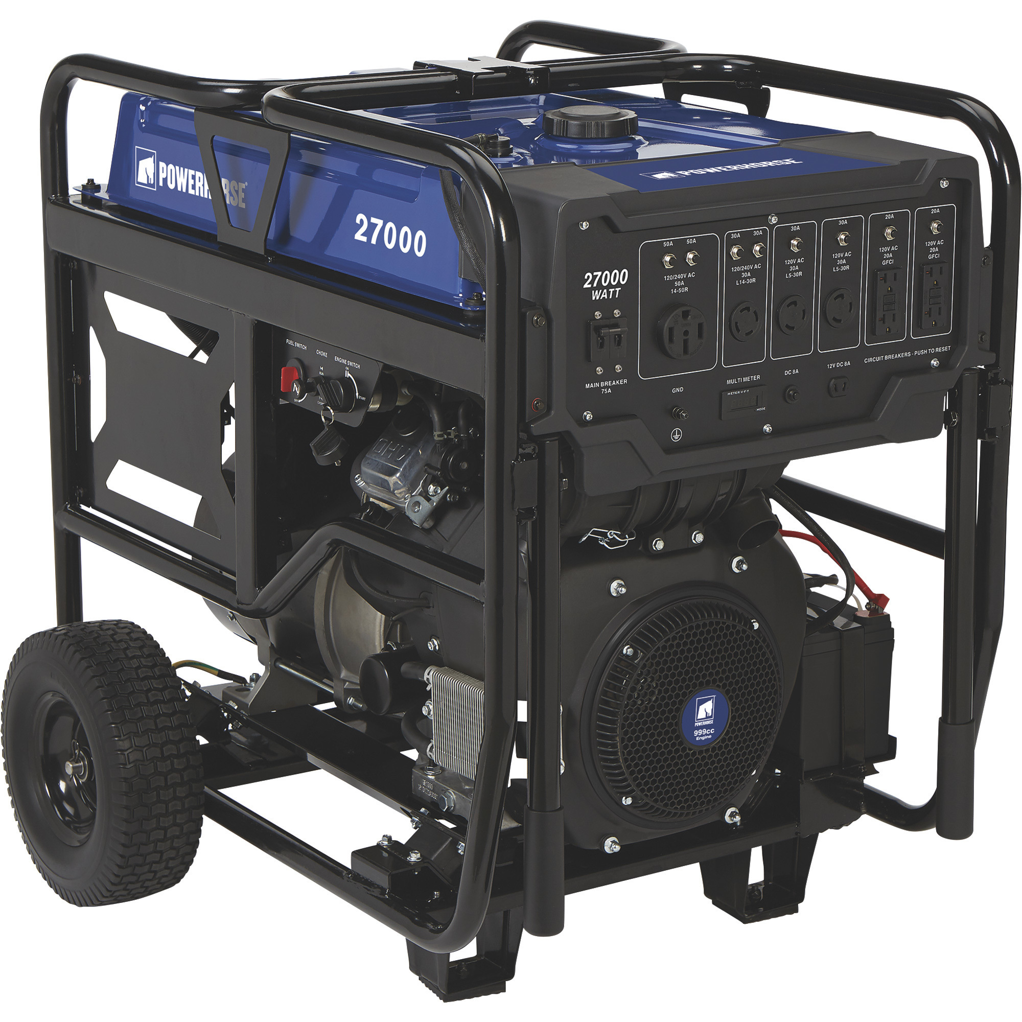 Powerhorse Generator, 27,000 Surge Watts, 18,000 Rated Watts, Electric ...